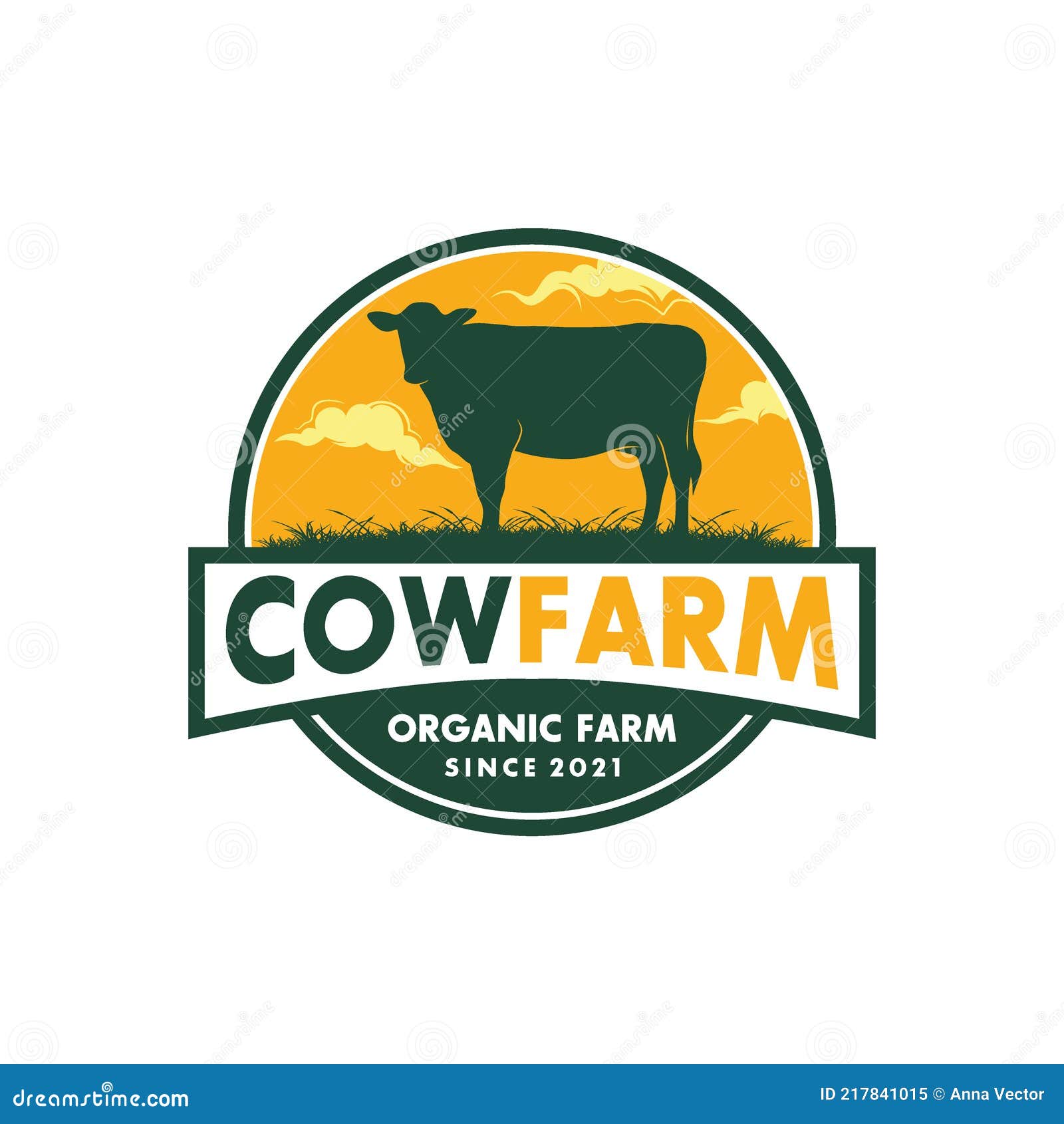 Cow Farm Logo. Vintage Cattle Angus Beef Logo Design Vector Stock ...