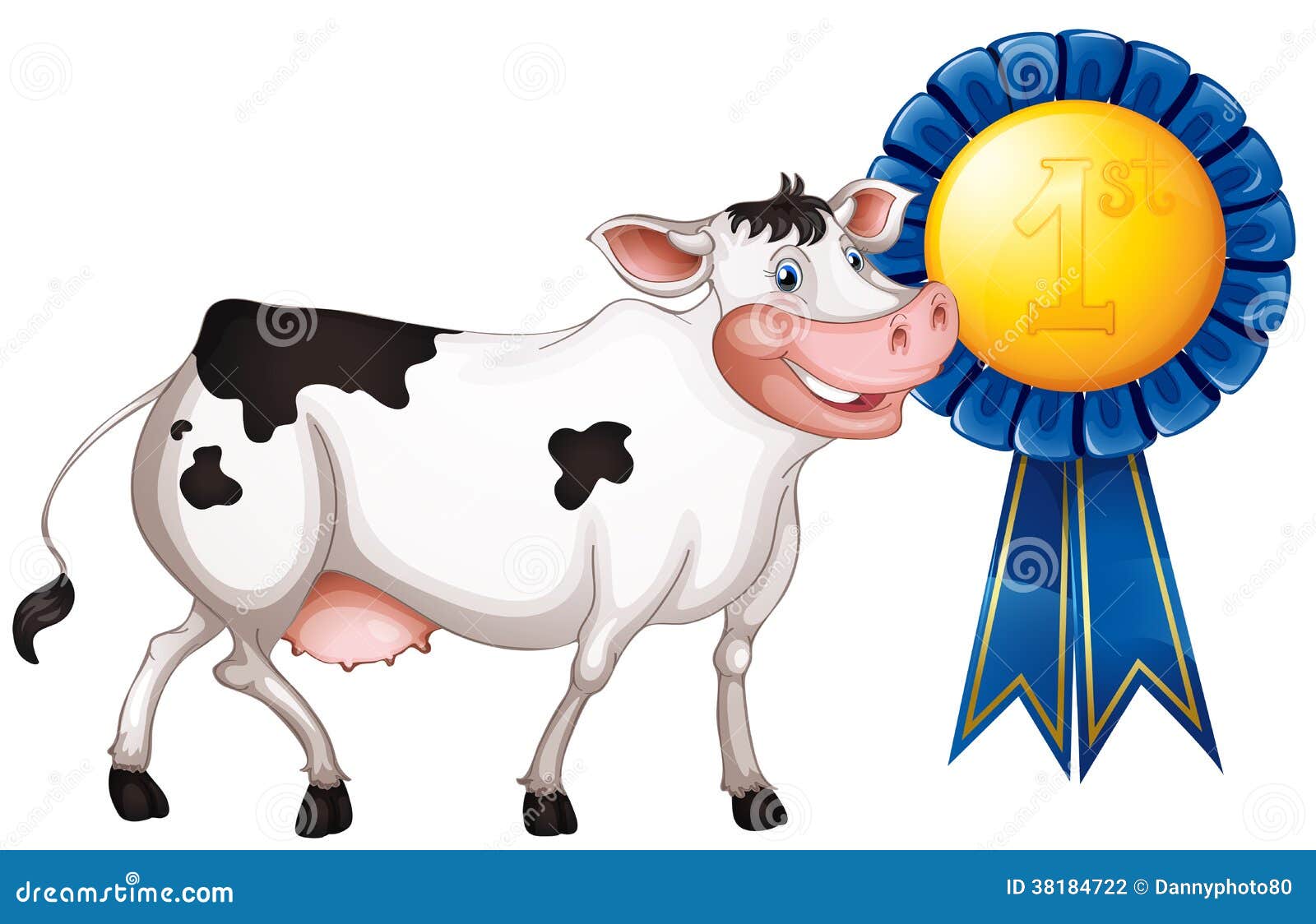 First Prize Blue Ribbon Award With Ruffle And Ribbon Royalty-Free Stock ...