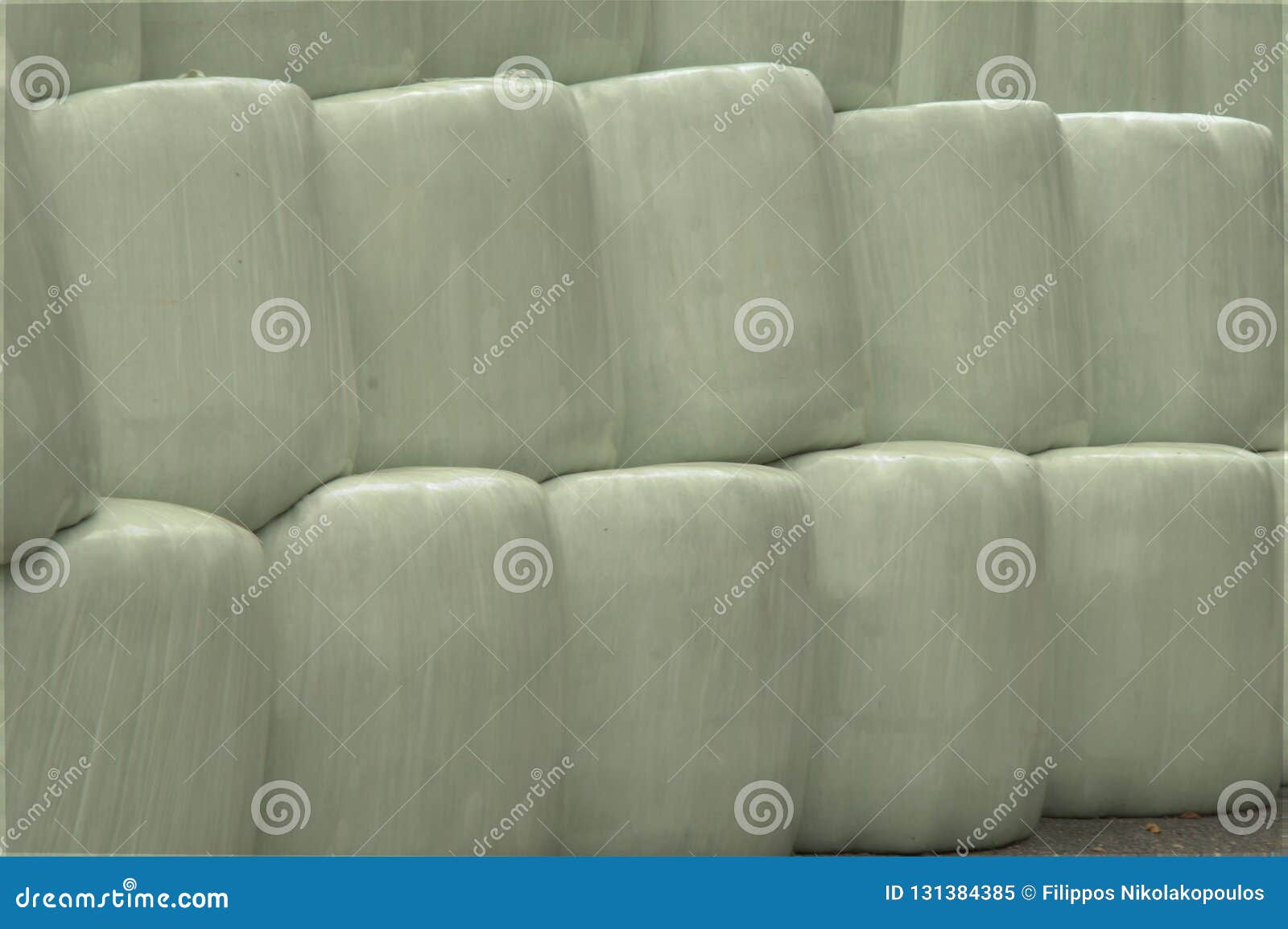 Haystack Big Bales Packaging in Plastic Stock Image - Image of harvest ...