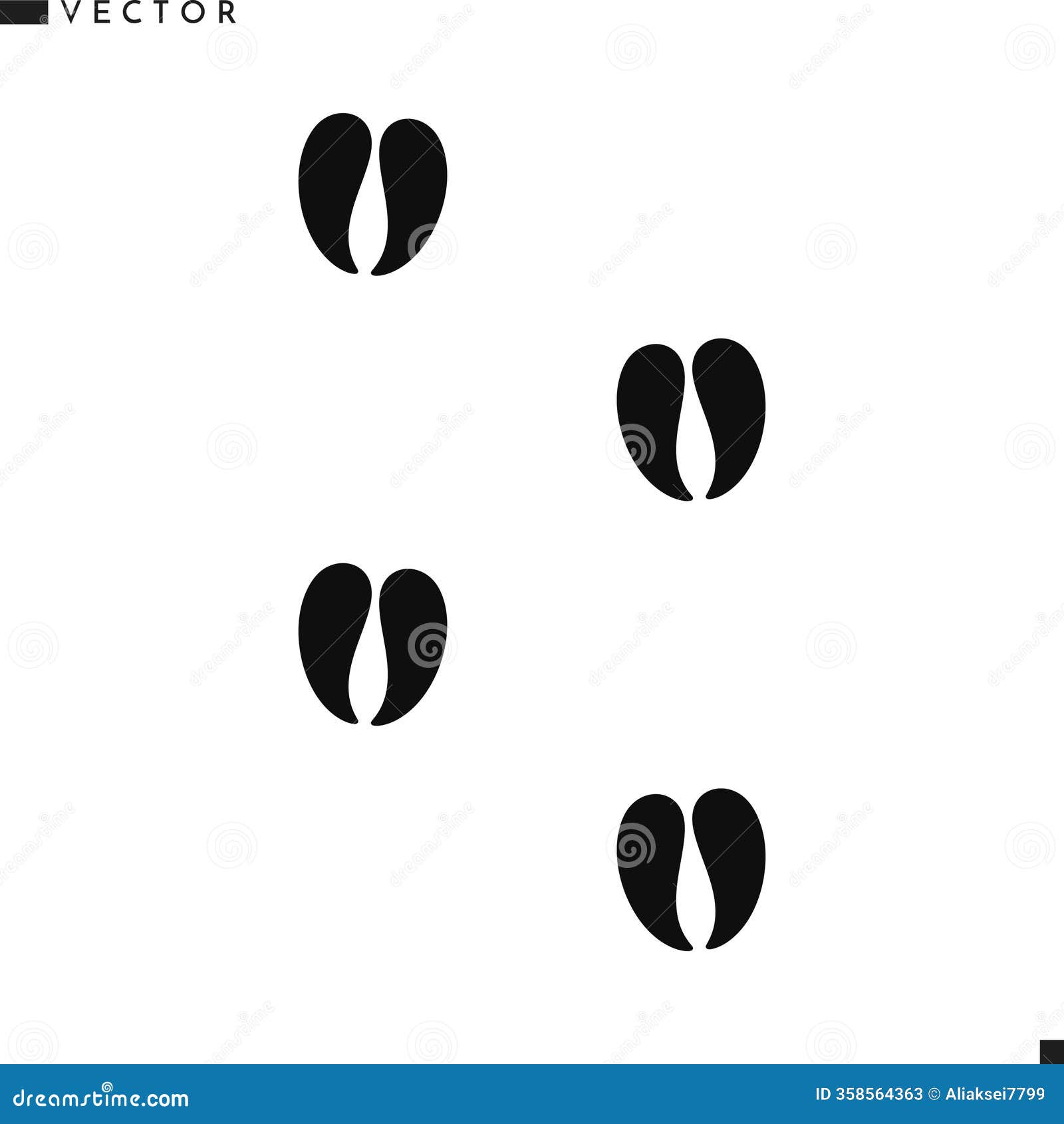 Cow Footprint Silhouette. Animal Footprint Vector Illustration Stock ...