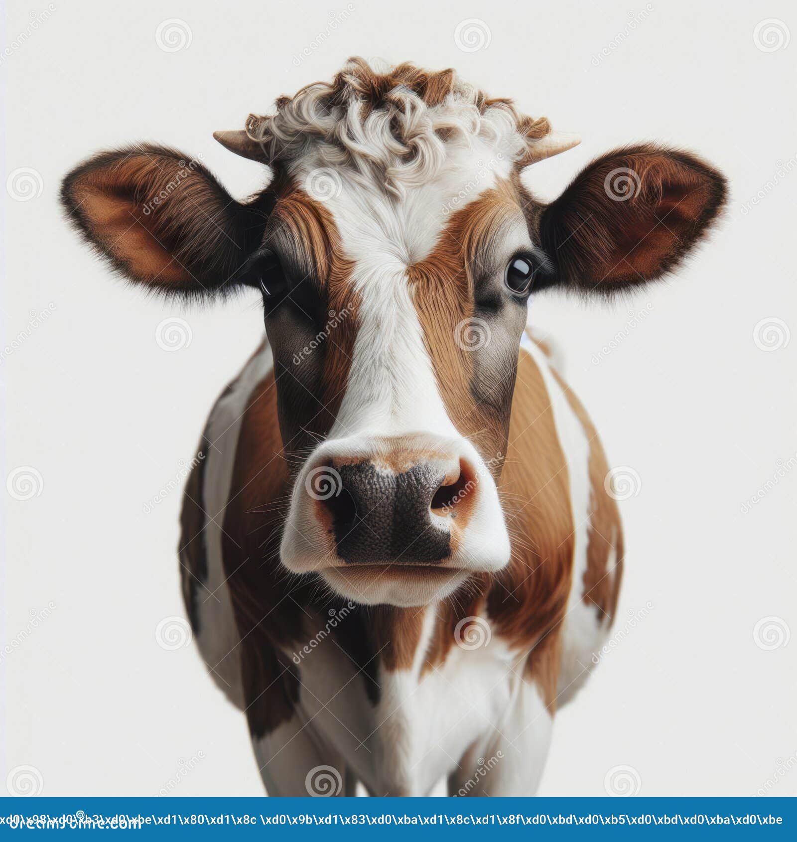 Cow Full Body on White Background. Ai Generative Stock Illustration ...