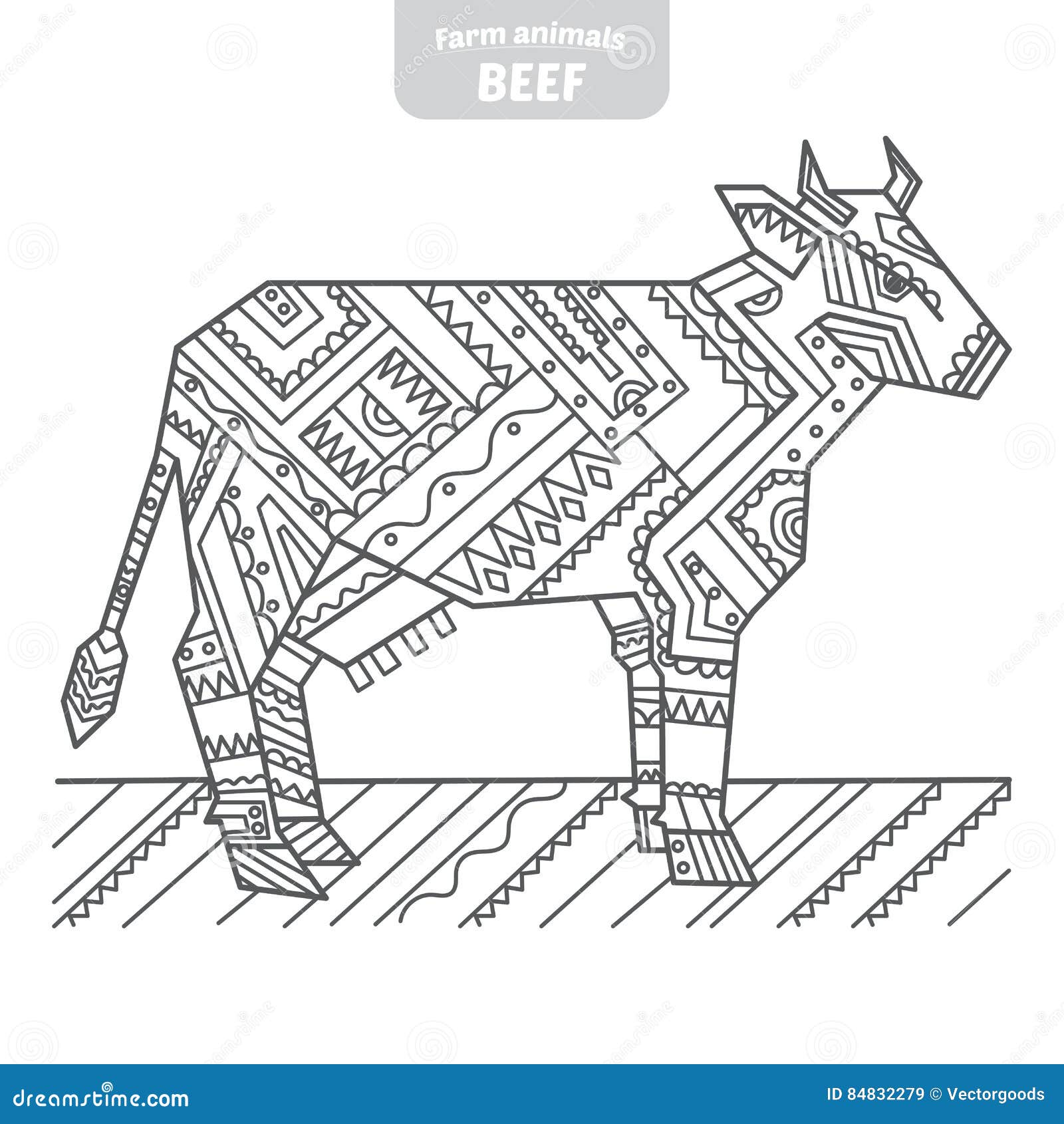 Cow Hand-drawn Vector Illustration. Stock Vector - Illustration of ...