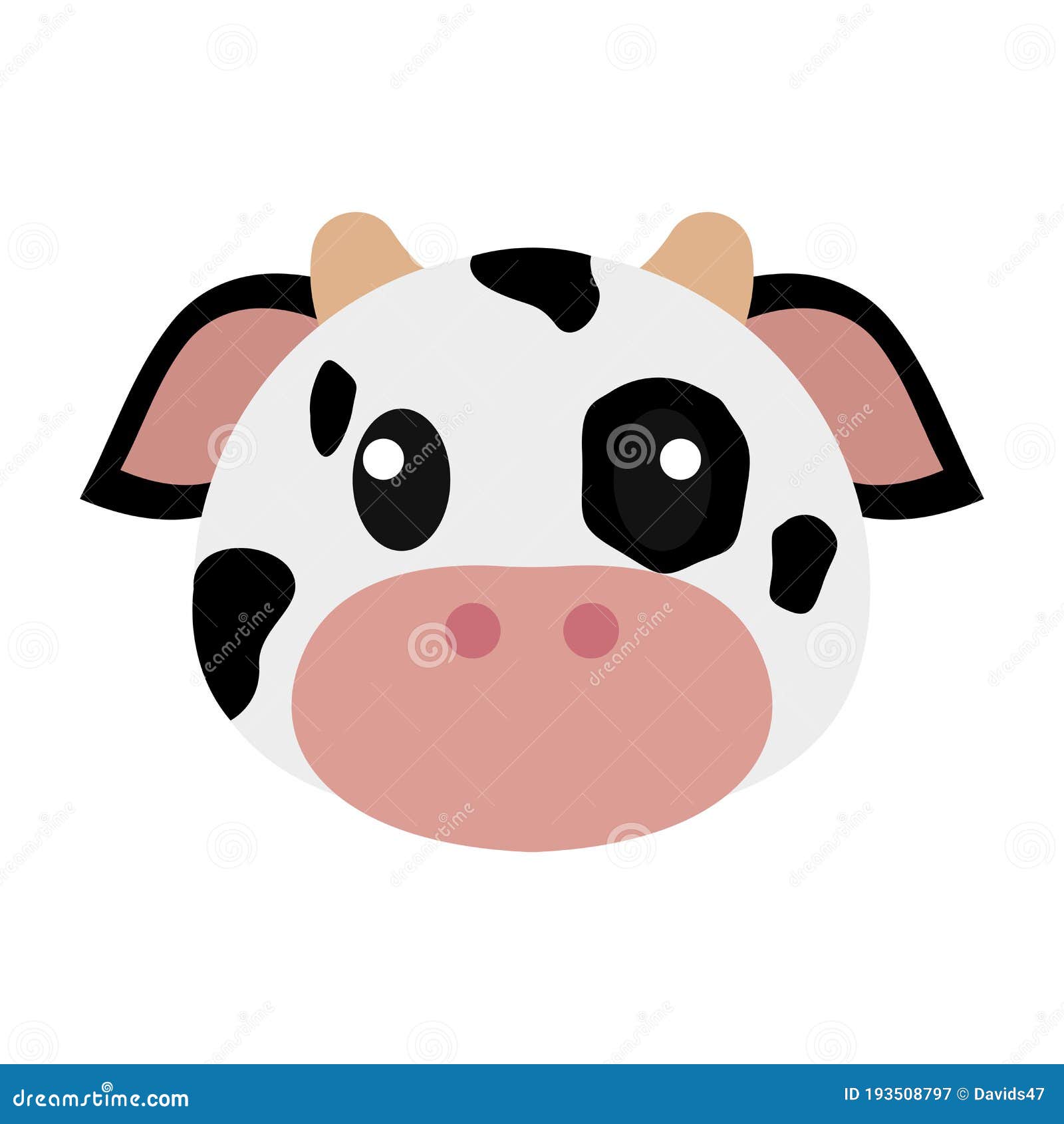 Cow head cartoon stock vector. Illustration of cattle - 193508797