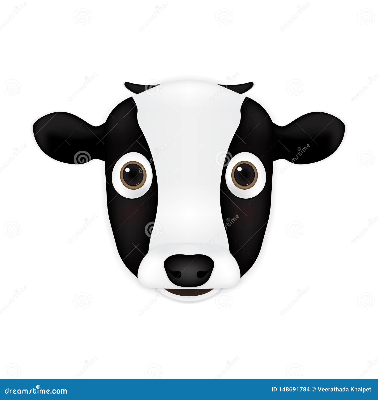 Cow head cartoon stock vector. Illustration of happy - 148691784
