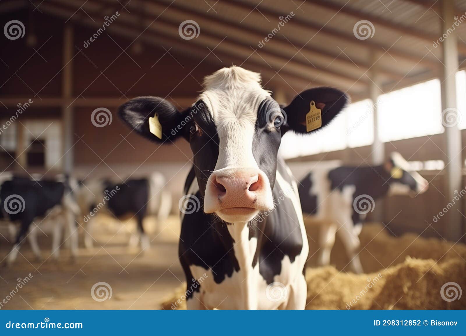 Cow Head Close Up on a Farm Stock Photo - Image of nature, looking ...
