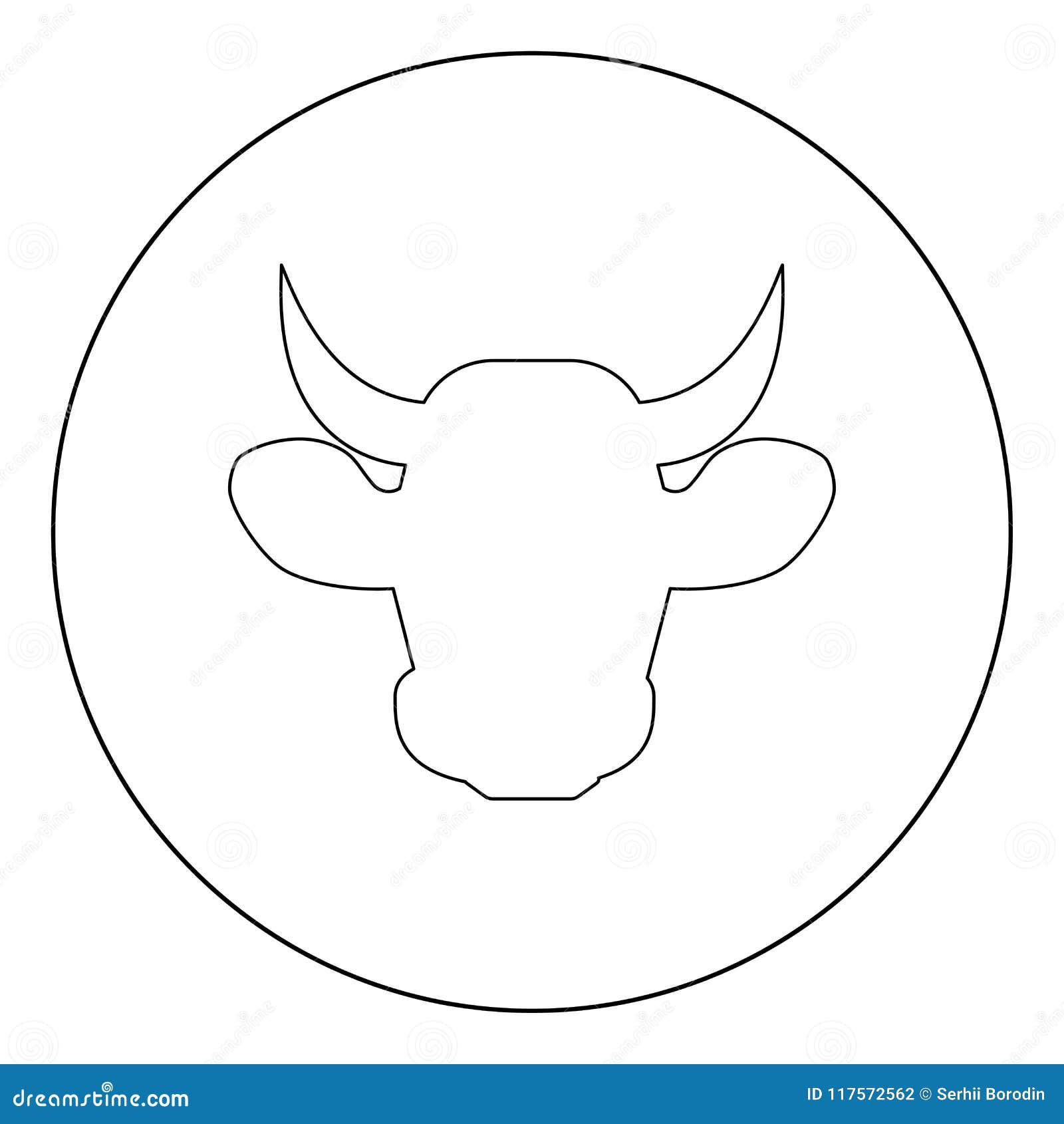 Cow Head Icon Black Color in Circle Stock Vector - Illustration of ...