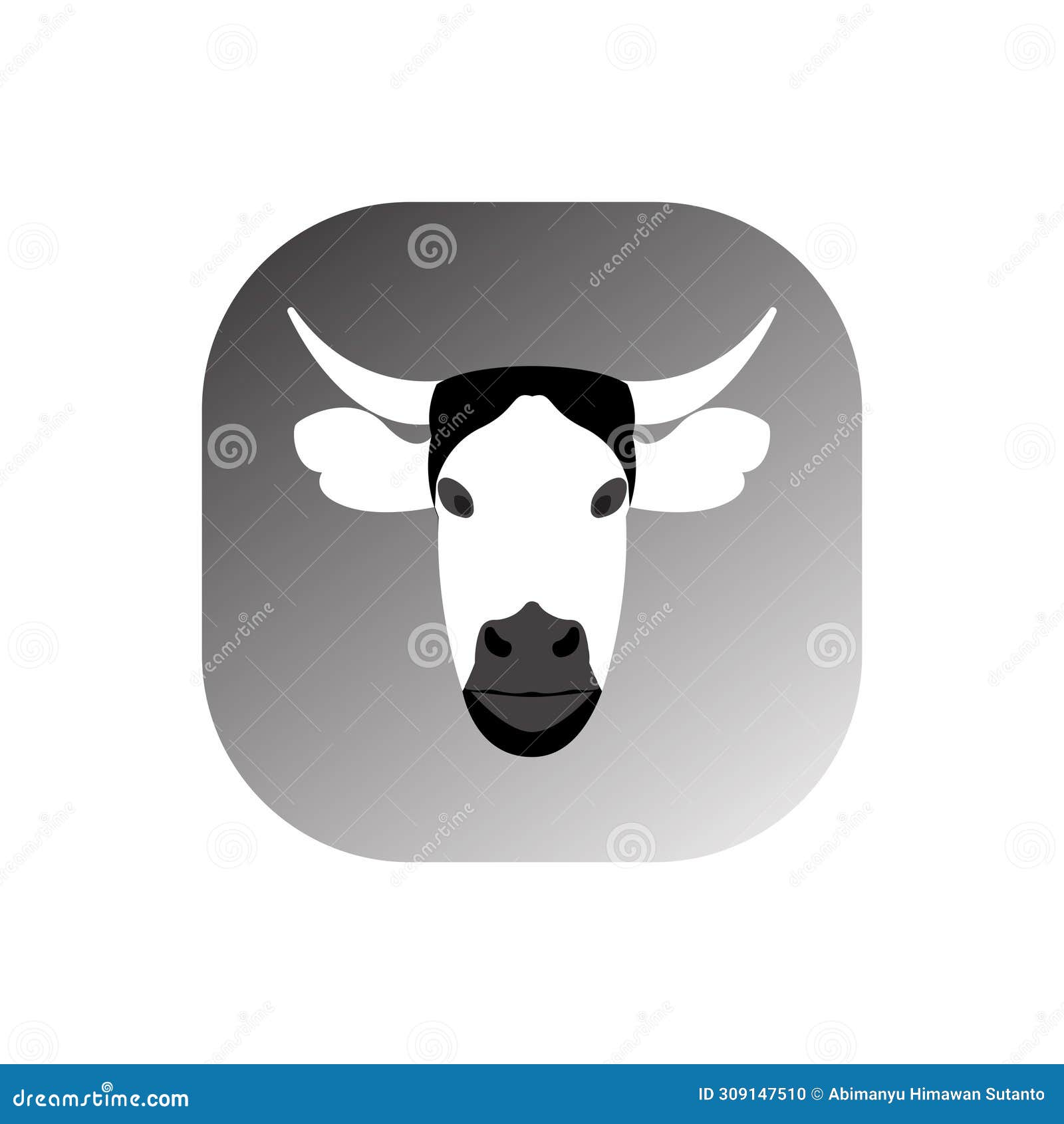 Cow head icon vector stock vector. Illustration of farming - 309147510