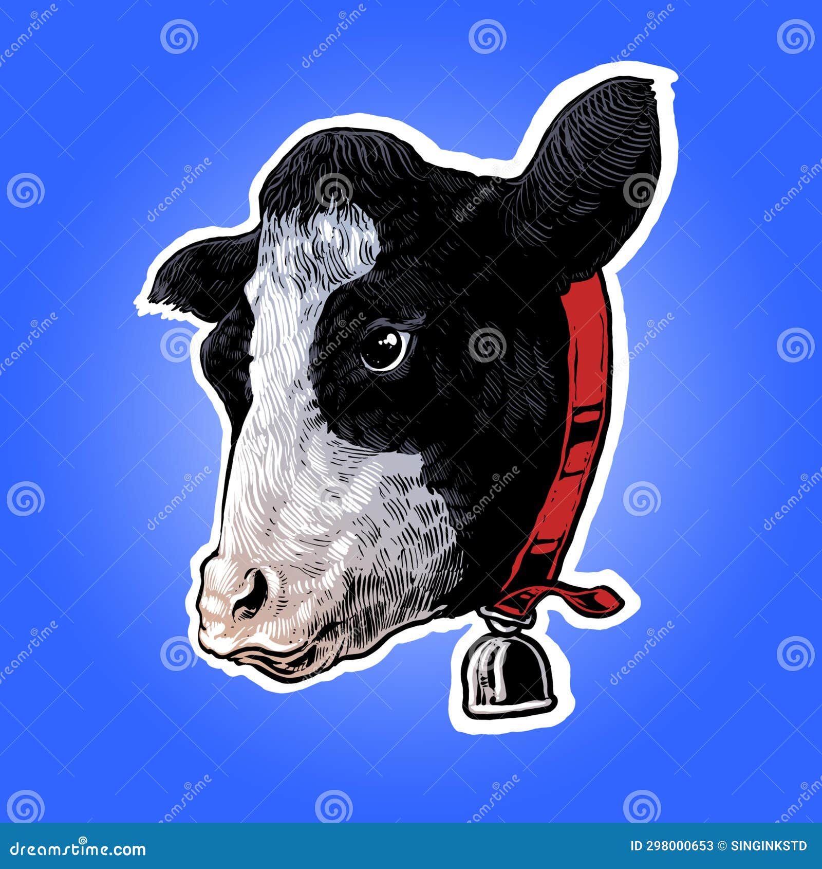 The Cow Head Illustration Vector Stock Vector - Illustration of print ...