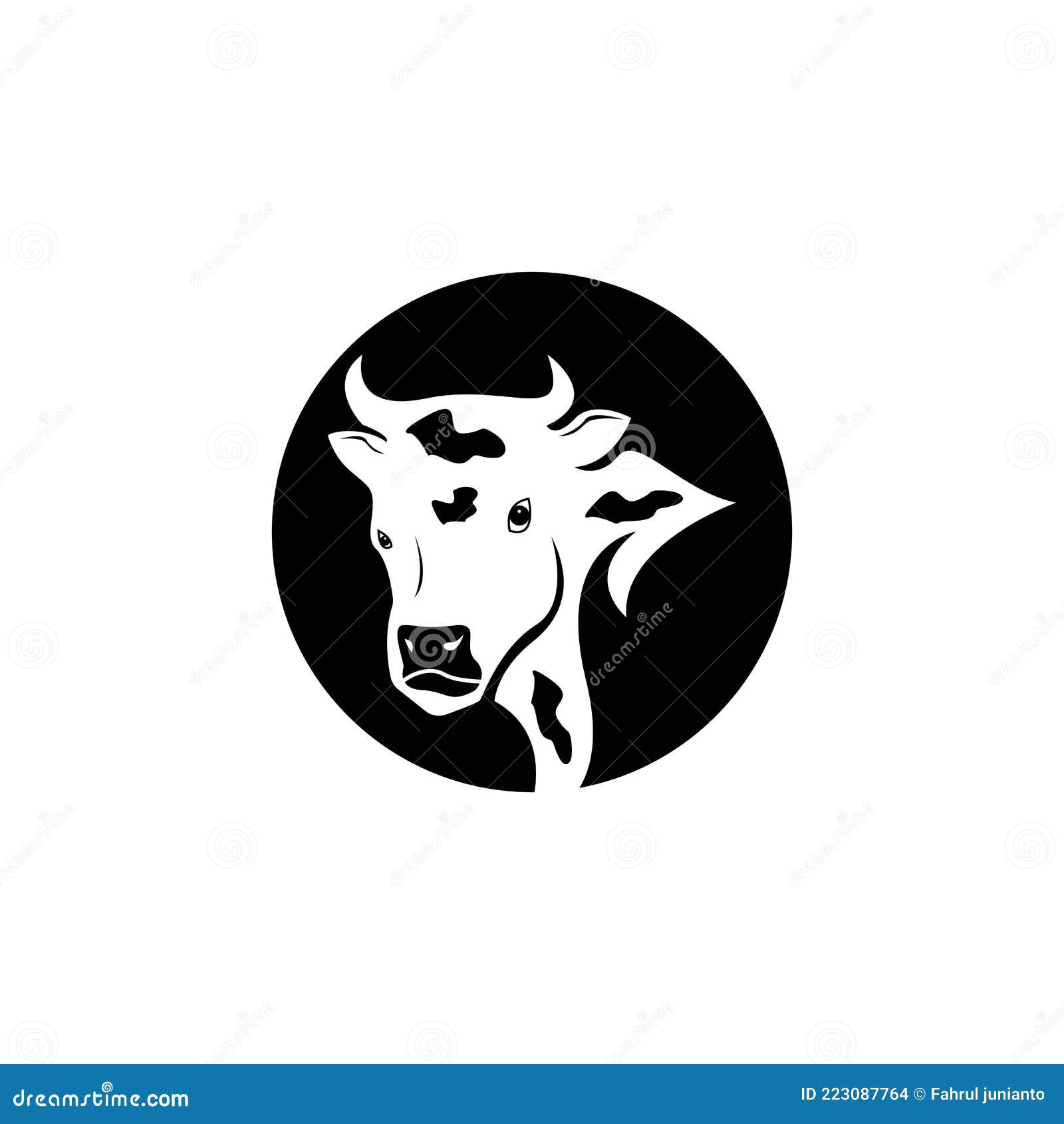 Cow Head Logo Vector Illustration Stock Vector - Illustration of logo ...
