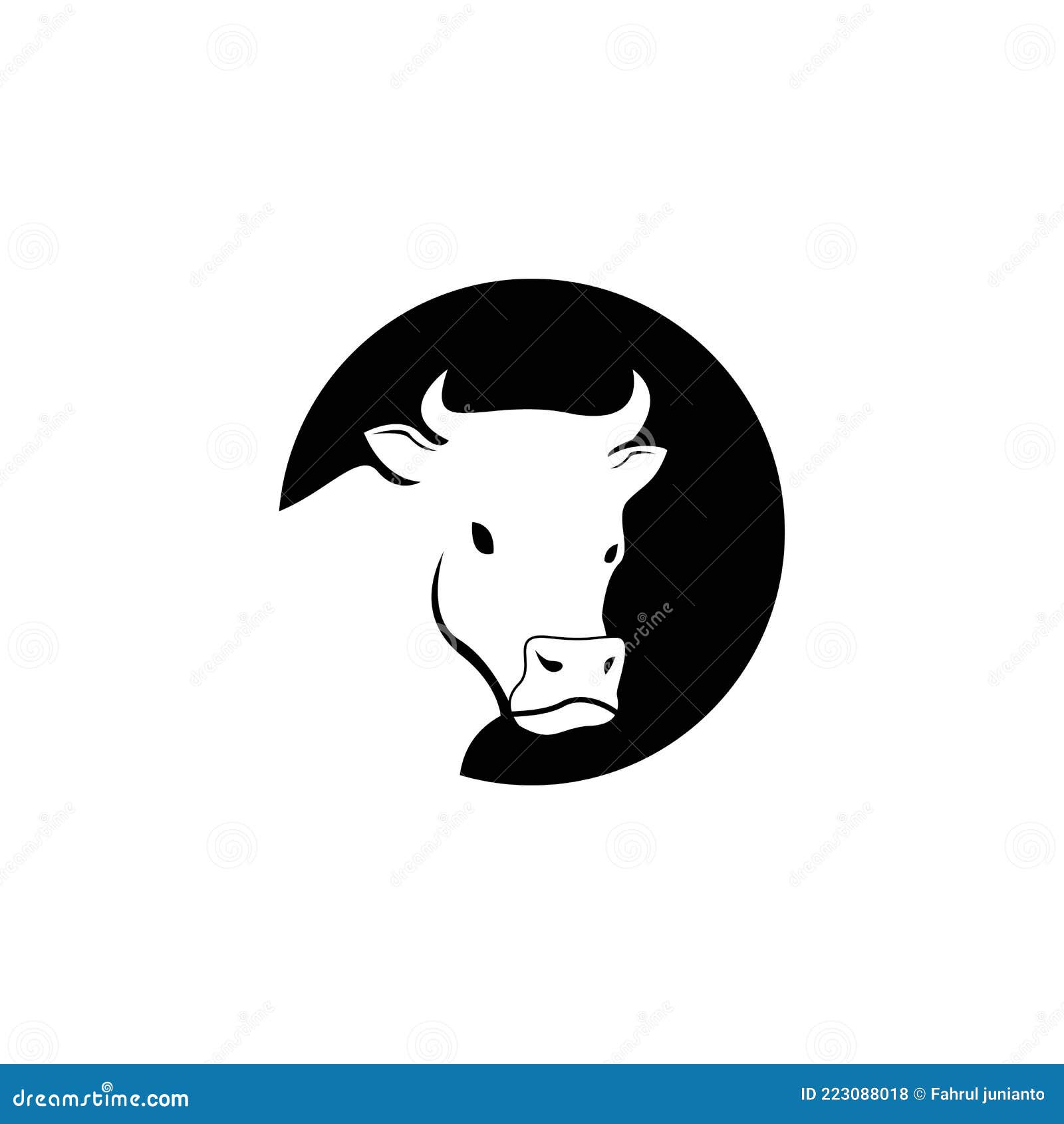 Cow Head Logo Vector Illustration Stock Vector - Illustration of beef ...