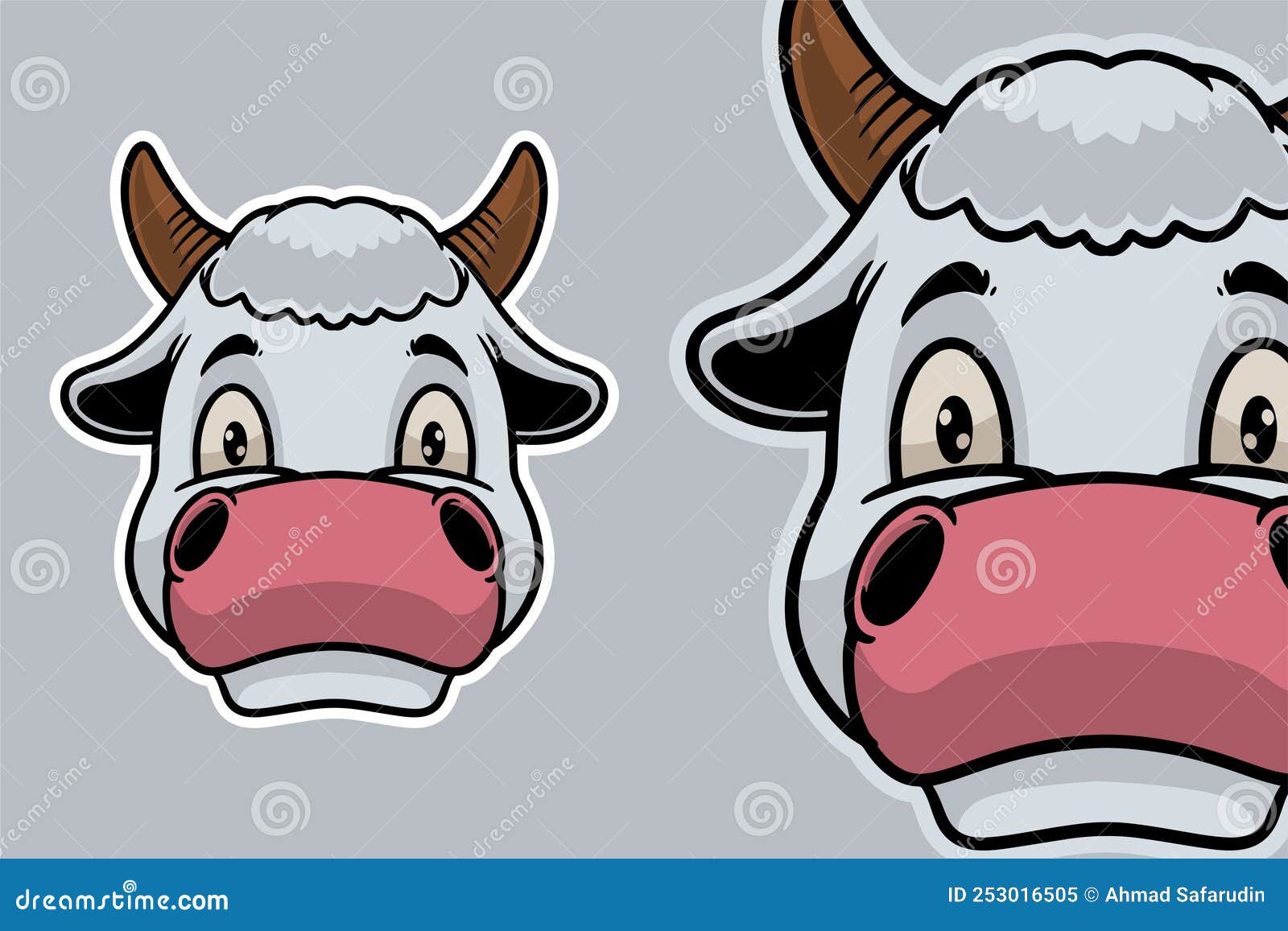 Cow Head Mascot Vector Illustration Cartoon Style Stock Illustration ...