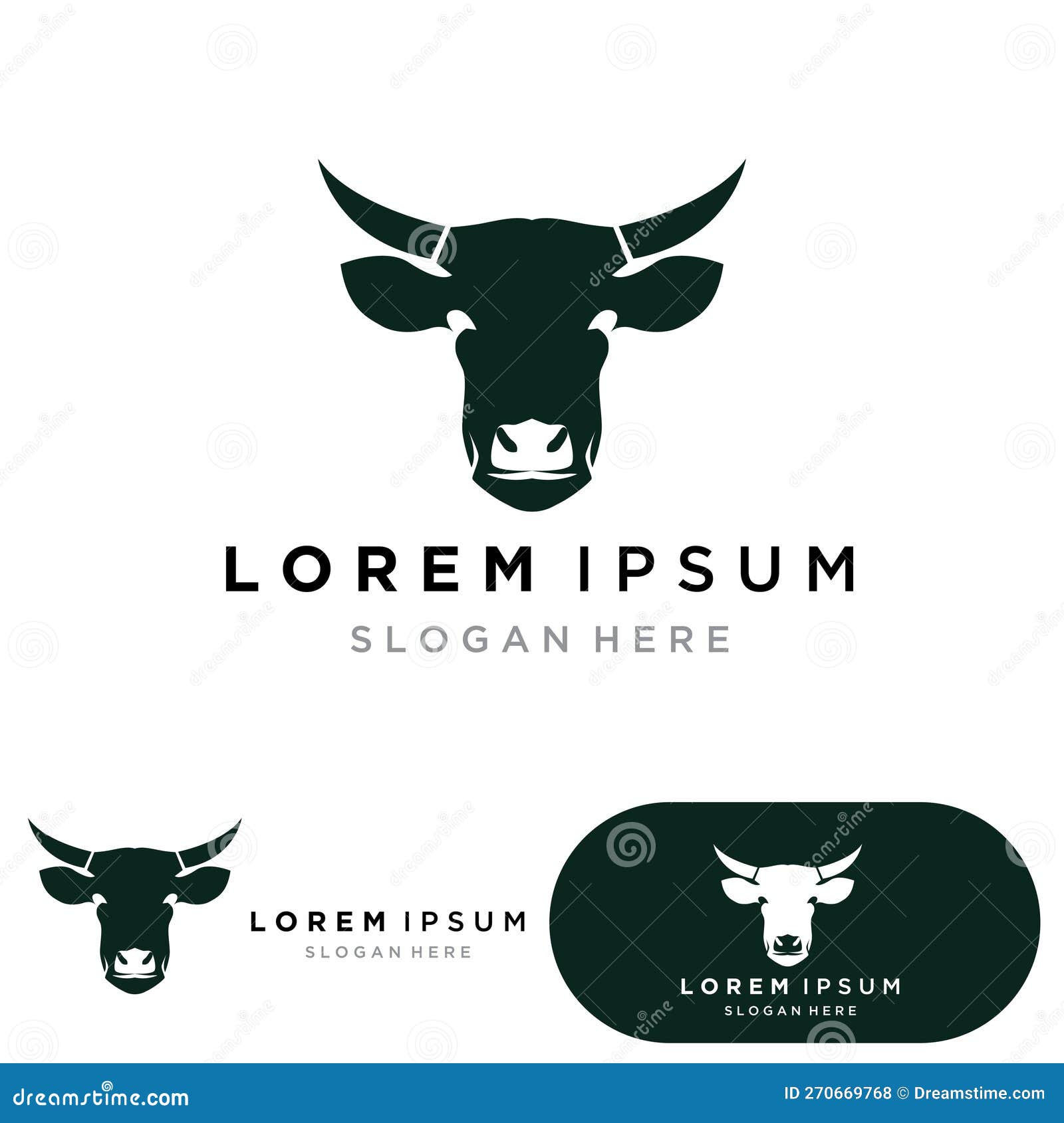 Cow Head Symbols and Logo Vector Template Stock Vector - Illustration ...