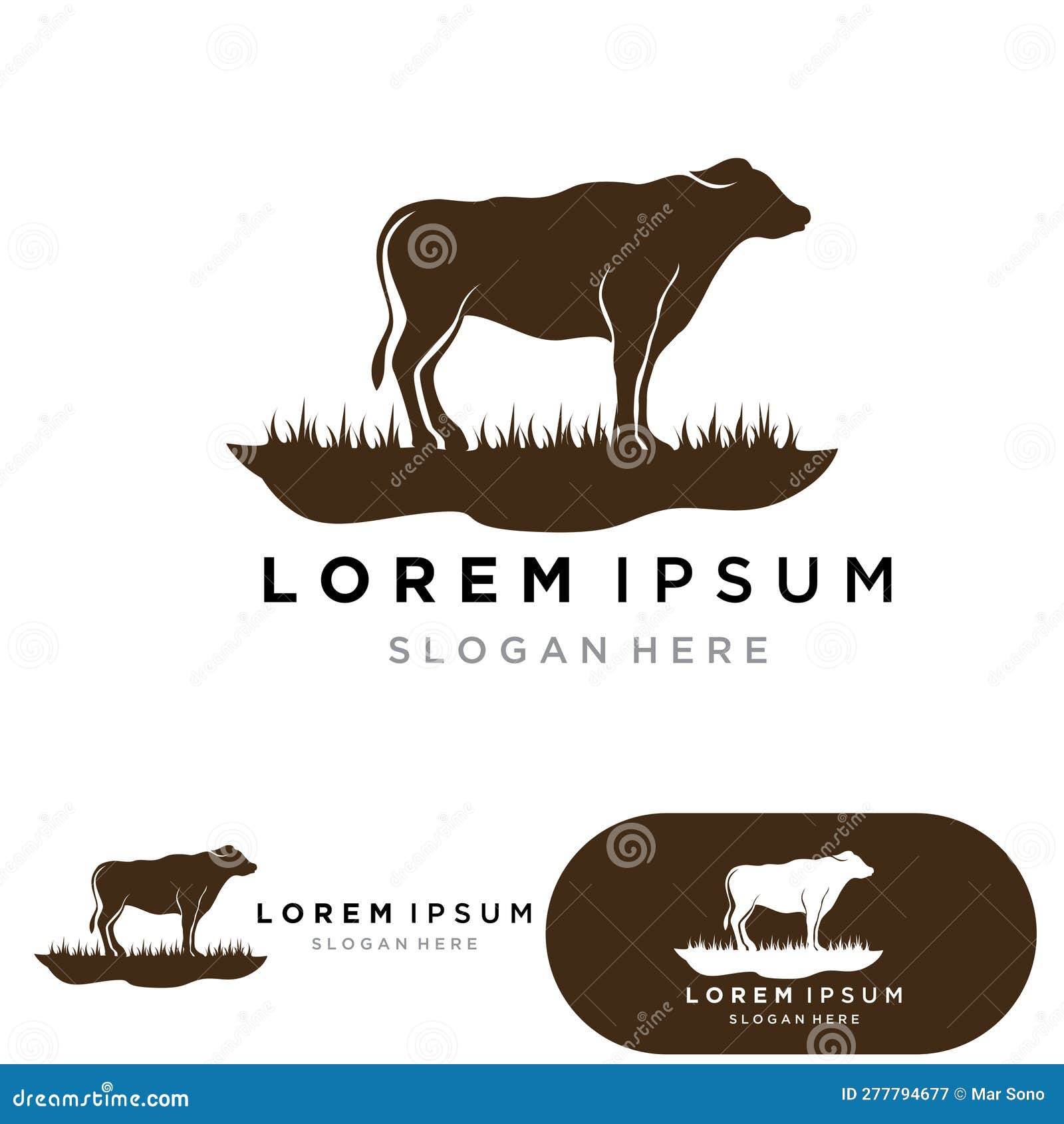 Cow Head Symbols and Logo Vector Template Stock Vector - Illustration ...