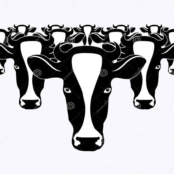 Cow, herd of cows, a image stock illustration. Illustration of cerego ...