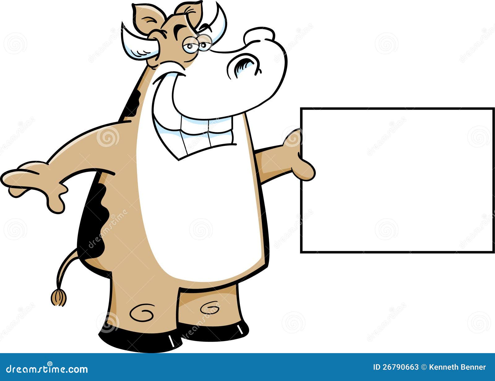 Cow holding a sign stock vector. Illustration of bovine - 26790663