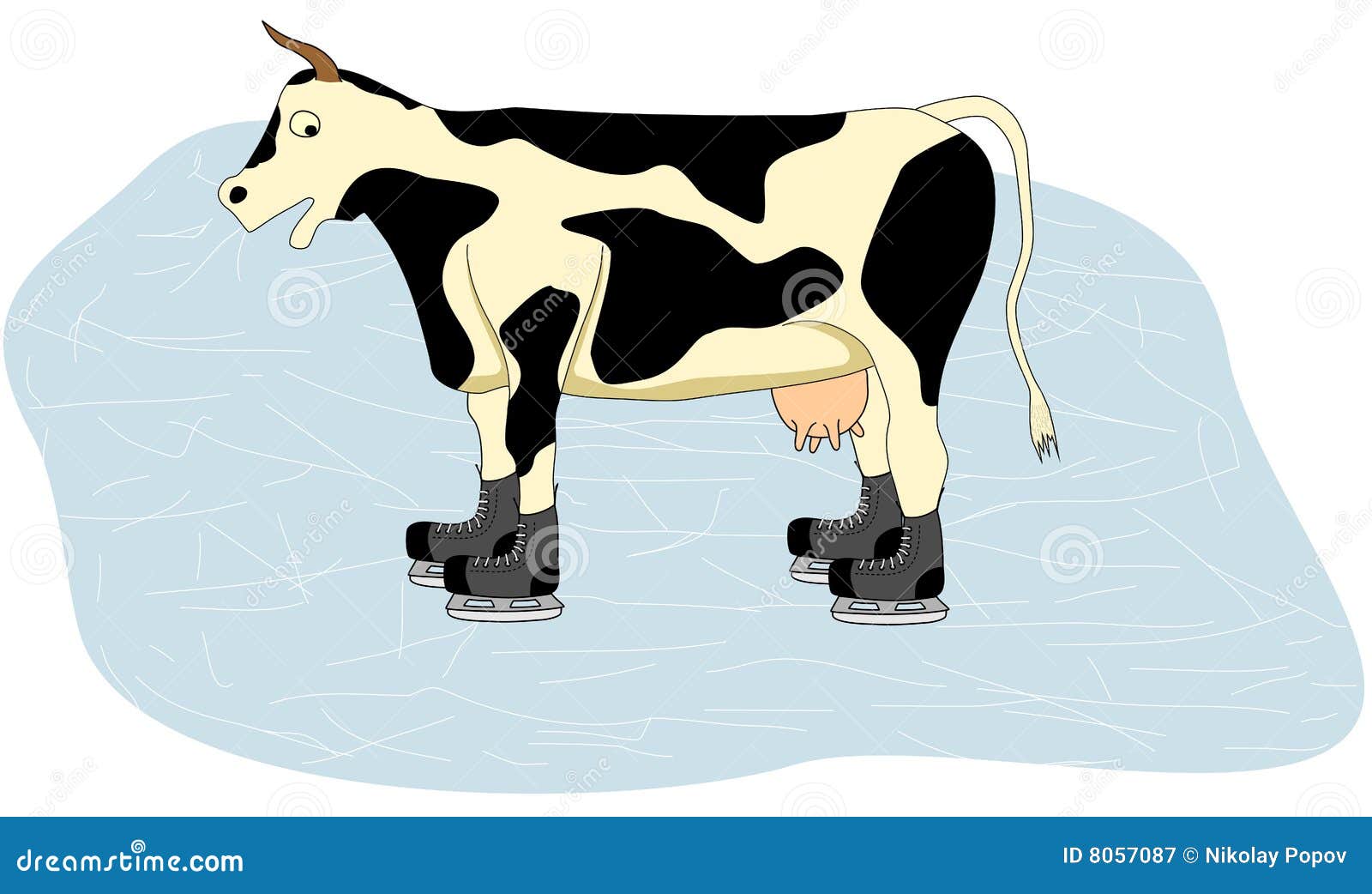 Cow on Ice stock vector. Illustration of cattle, domestic - 8057087