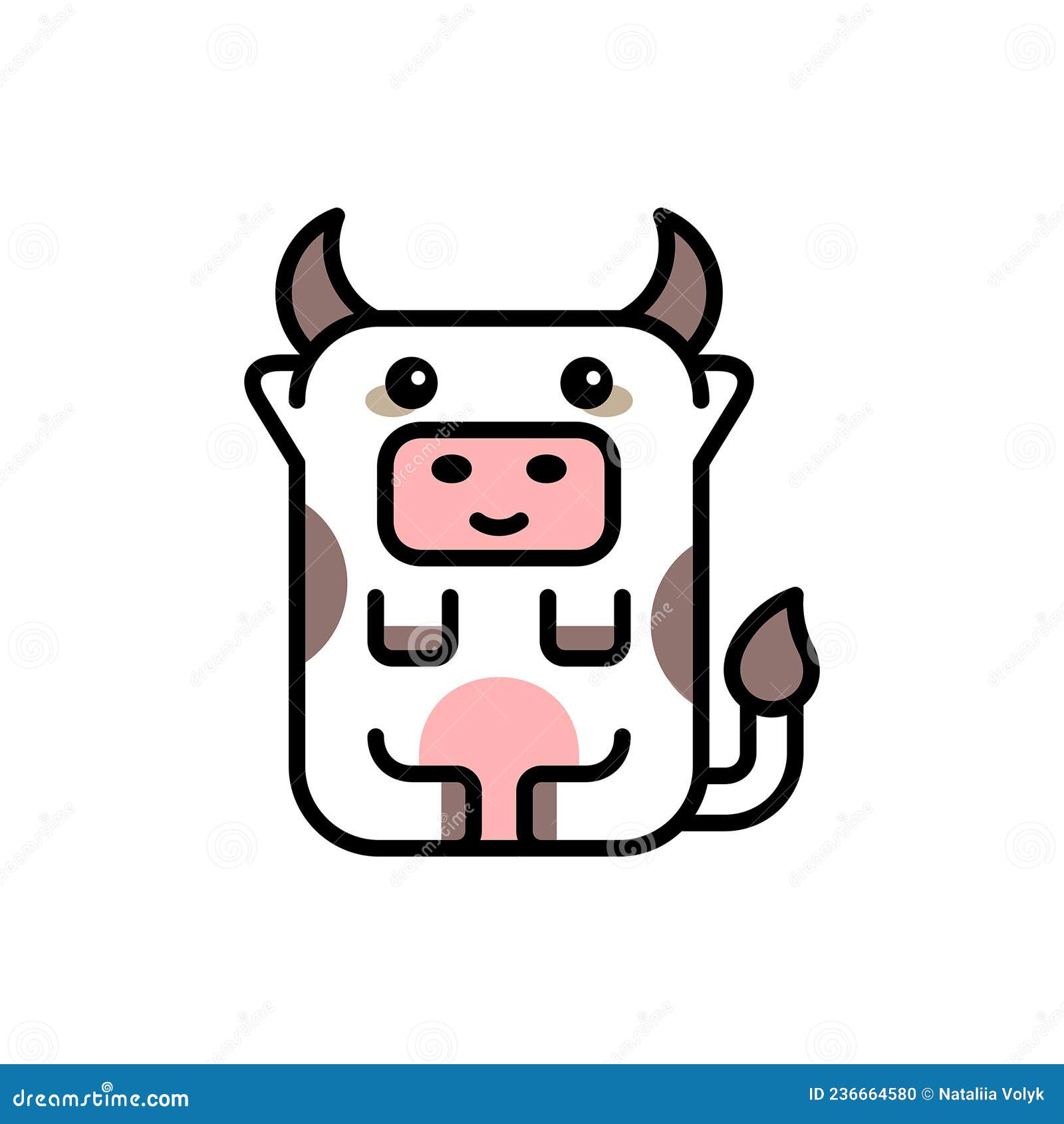 Cow icon stock vector. Illustration of cattle, simple - 236664580