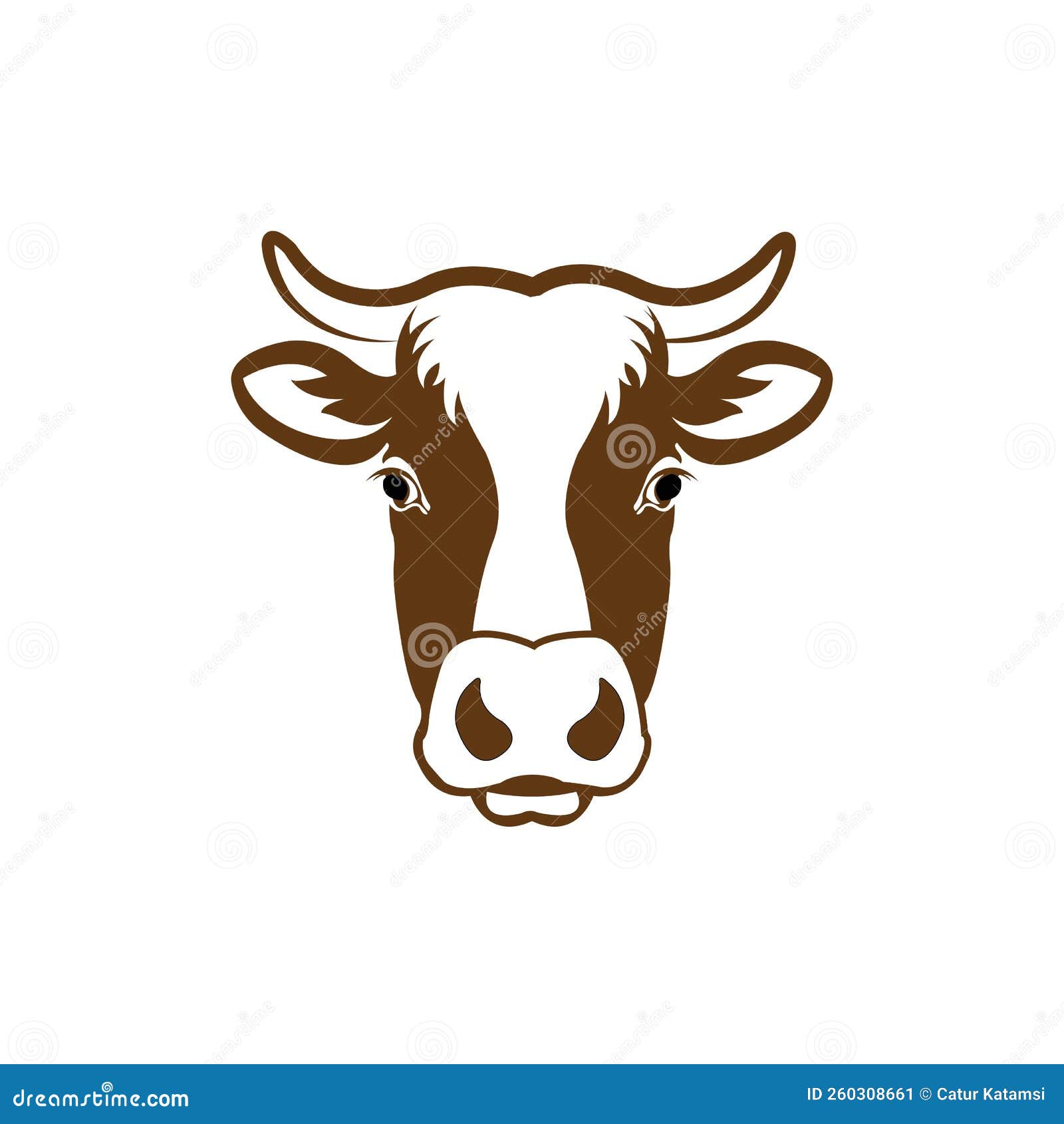 Cow icon logo vector stock vector. Illustration of head - 260308661