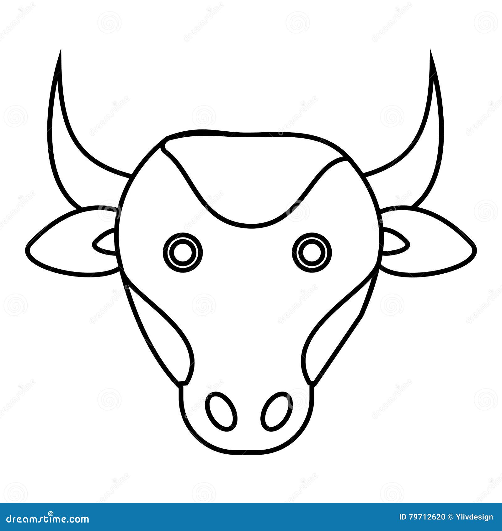 Cow icon, outline style stock vector. Illustration of meat - 79712620