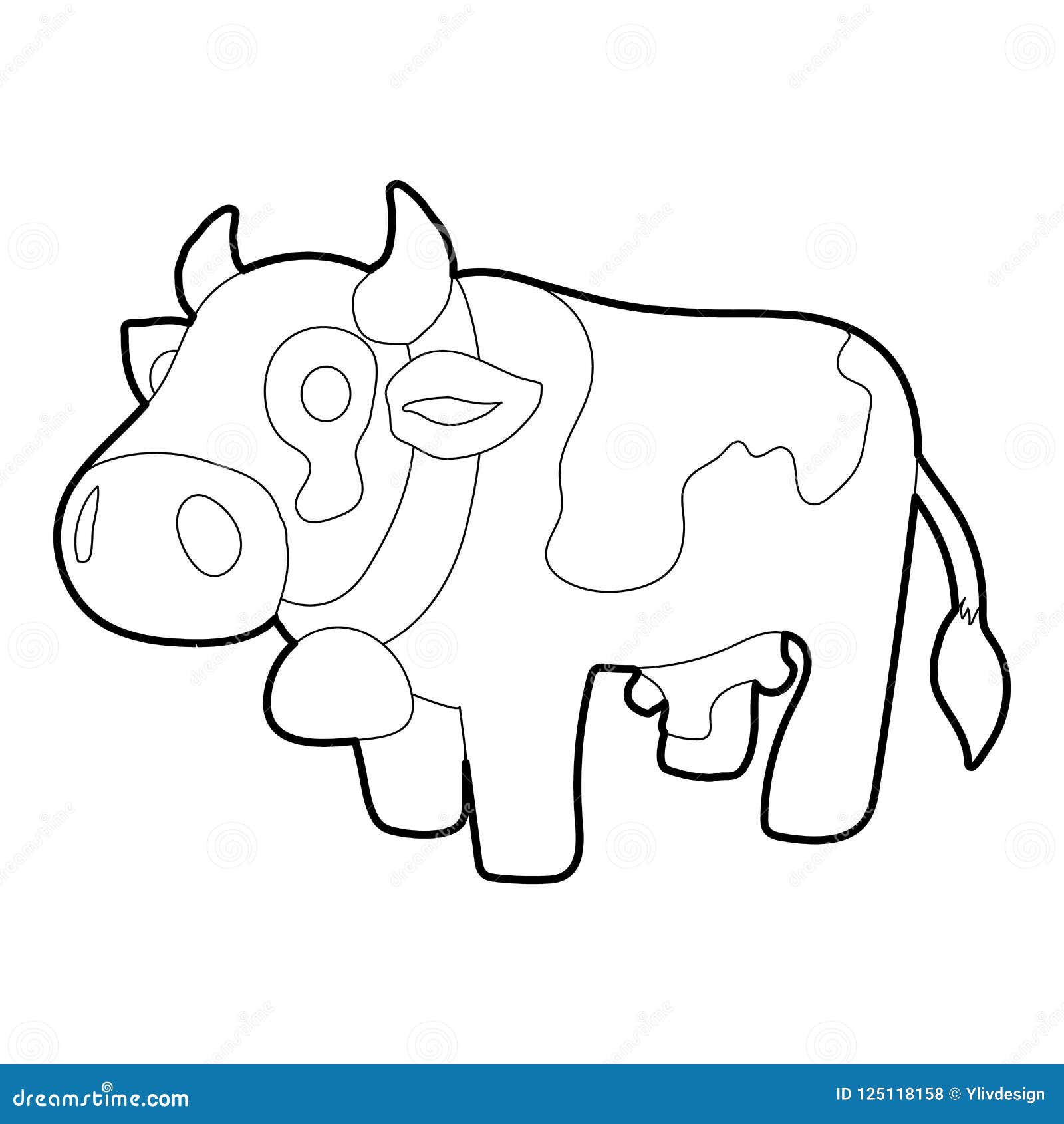 Cow icon, outline style stock illustration. Illustration of domestic ...
