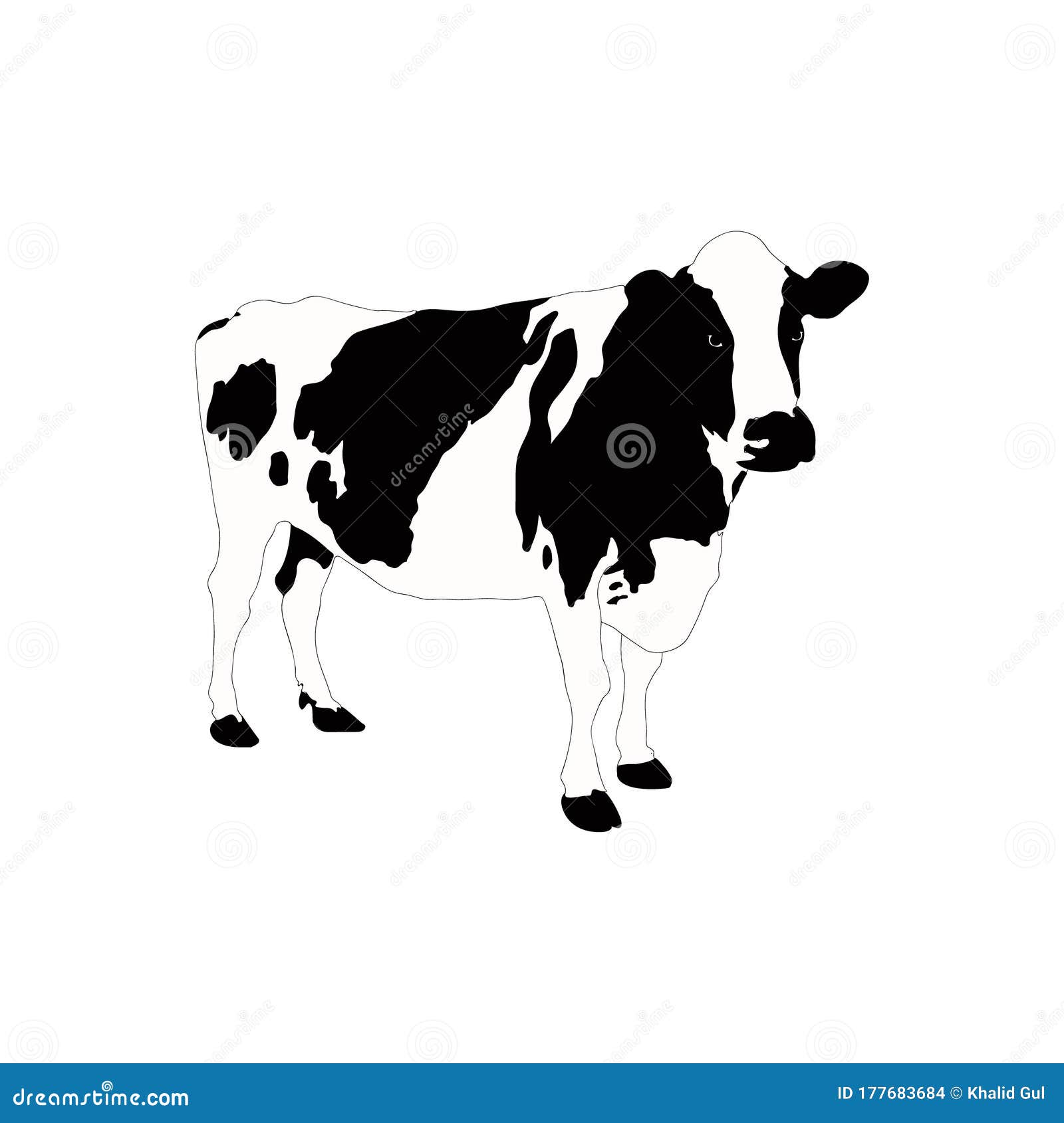 Cow in vector file stock vector. Illustration of building - 177683684