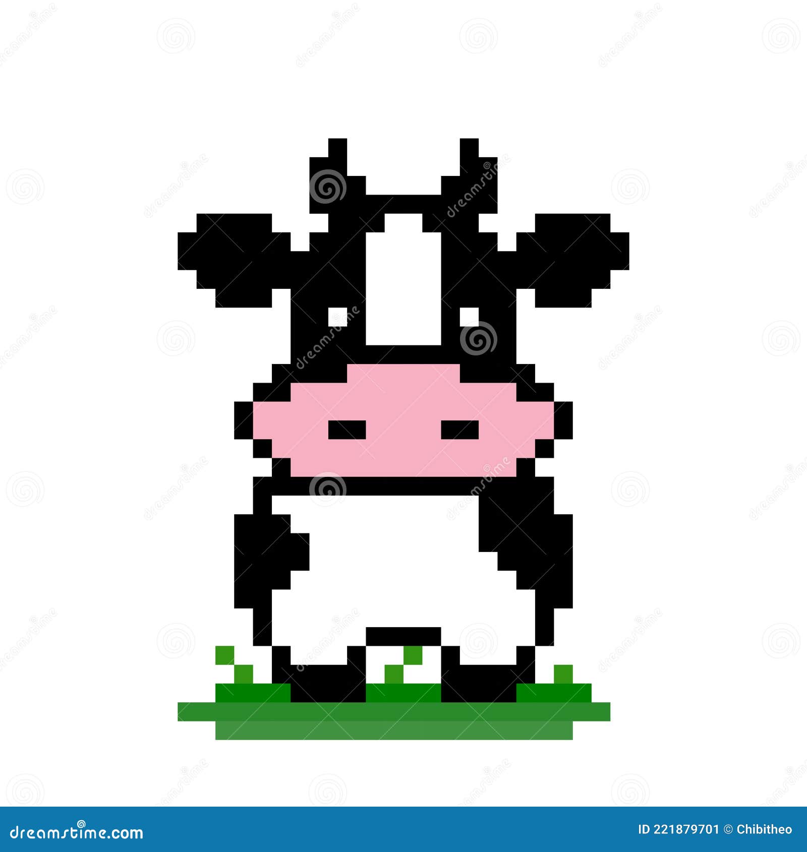 Cow Image Pixels. Pixel Art Vector Illustration Stock Vector ...