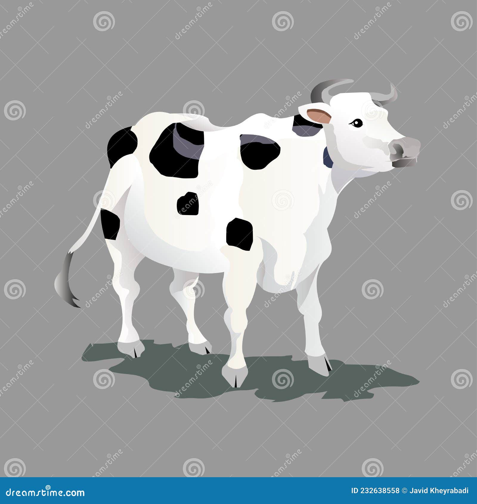 Cow Animal Illustration on White Background. Cow Illustration Stock ...