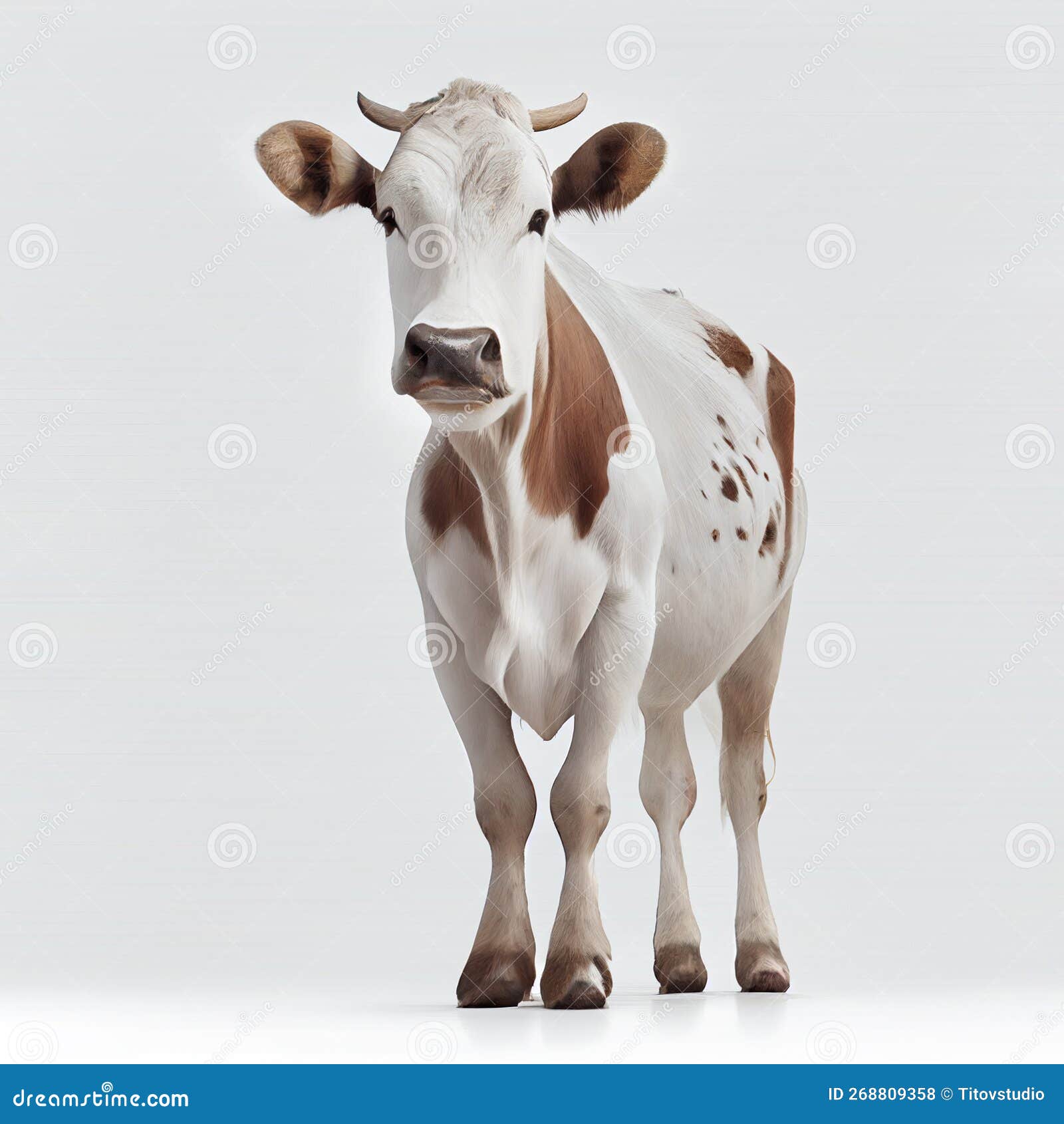 Cow isolated on the white stock photo. Image of farm - 268809358