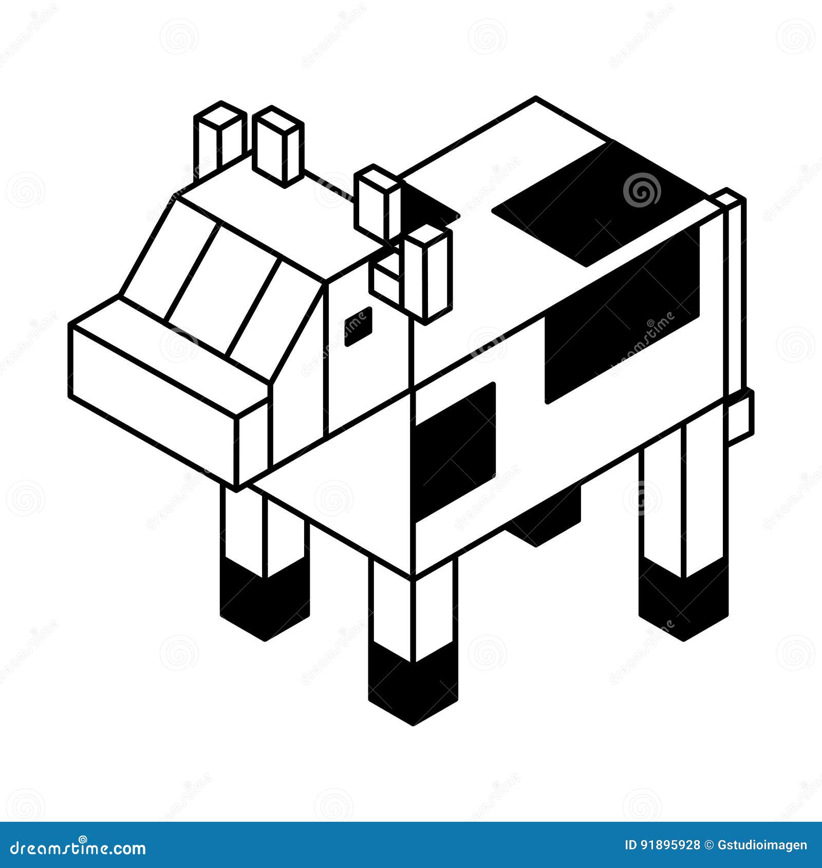 Cow Isometric Isolated Icon Stock Vector - Illustration of agricultural ...