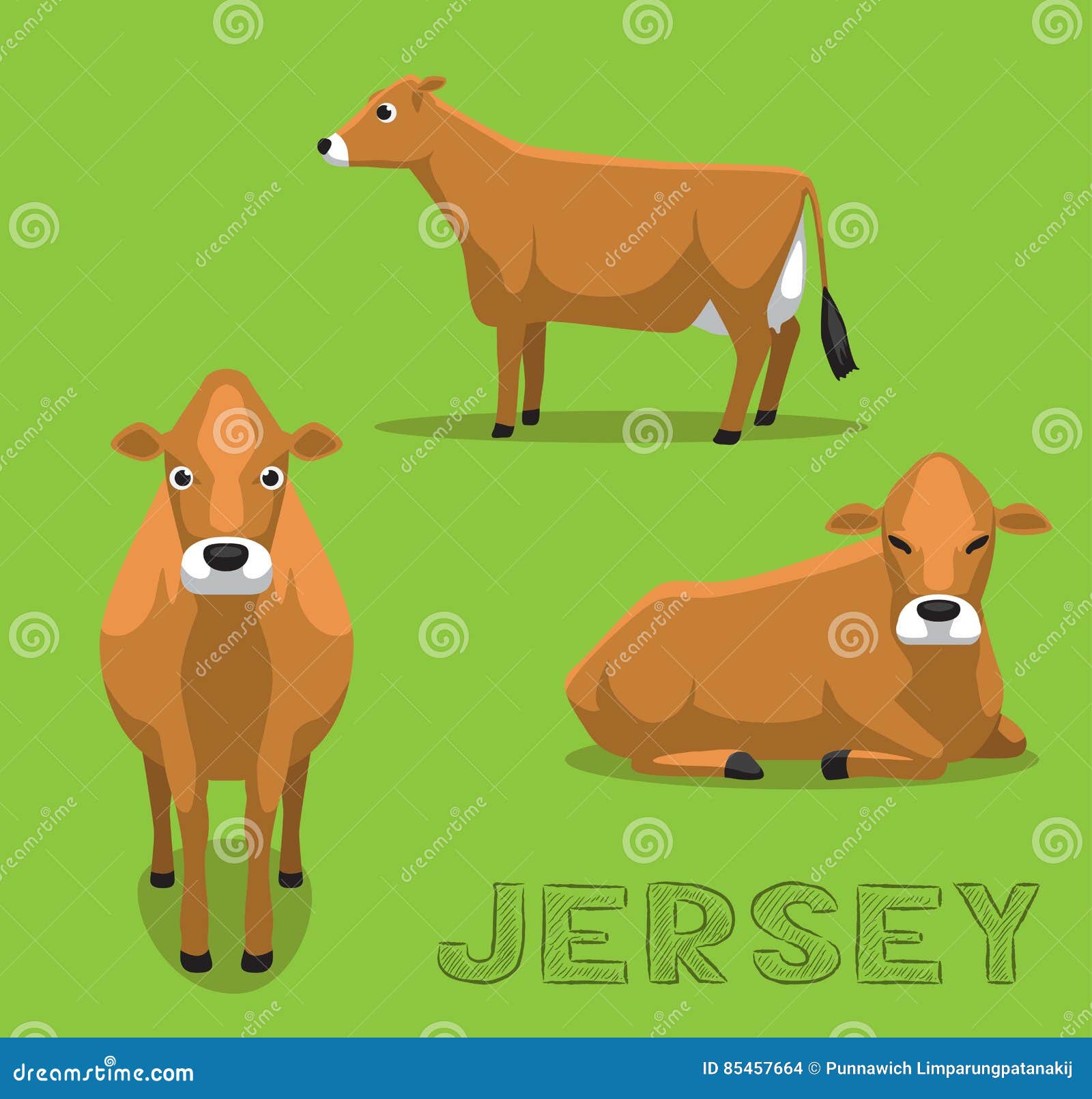 Cow Jersey Cartoon Vector Illustration Stock Vector - Illustration of ...