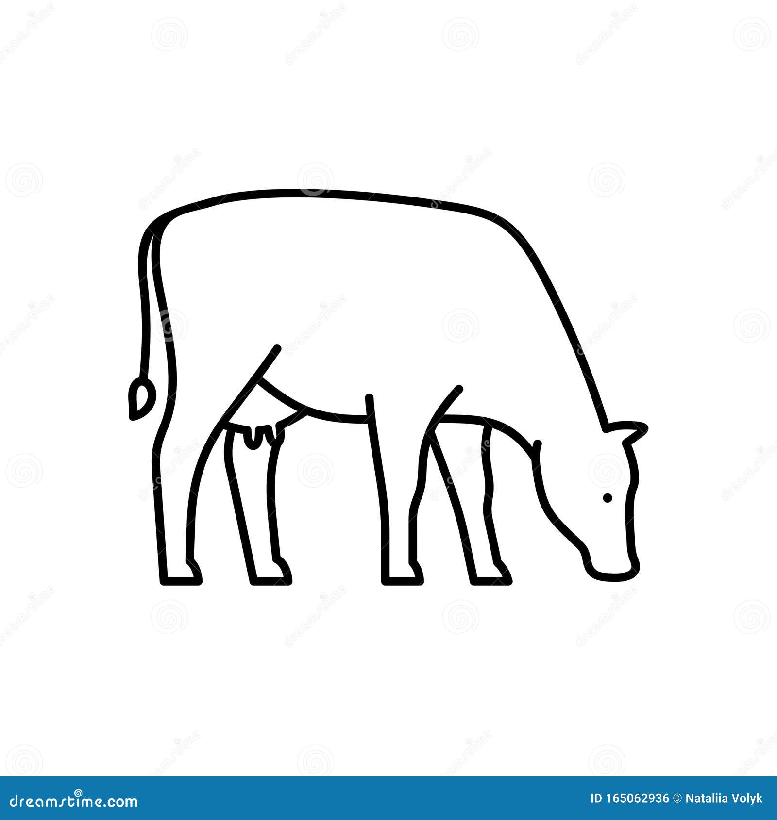 Cow line icon stock vector. Illustration of silhouette - 165062936