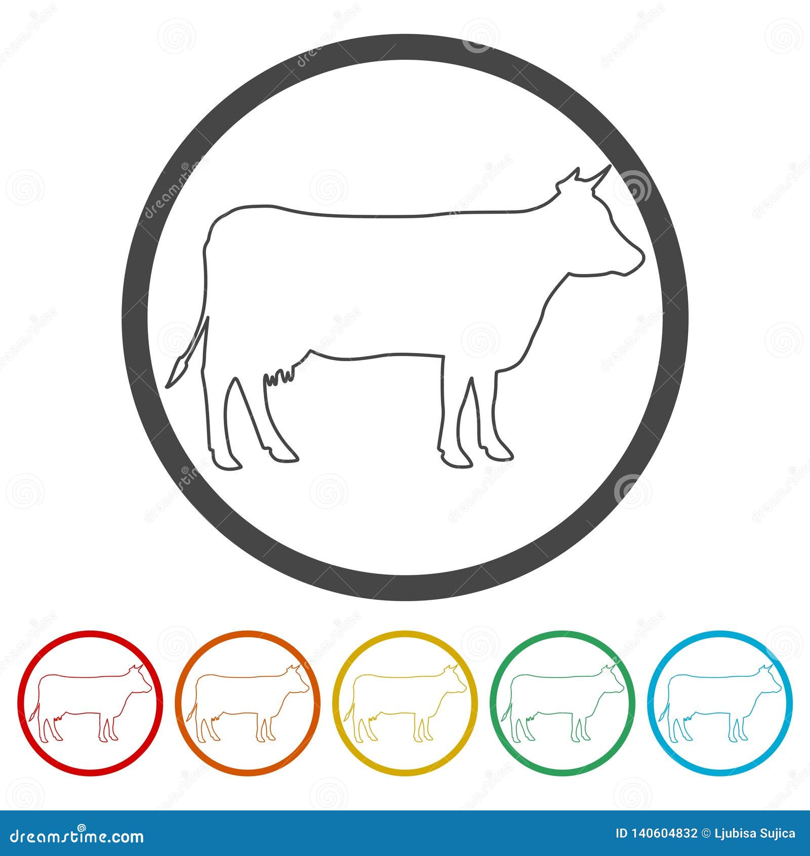 Cow line icon stock vector. Illustration of abstract - 140604832