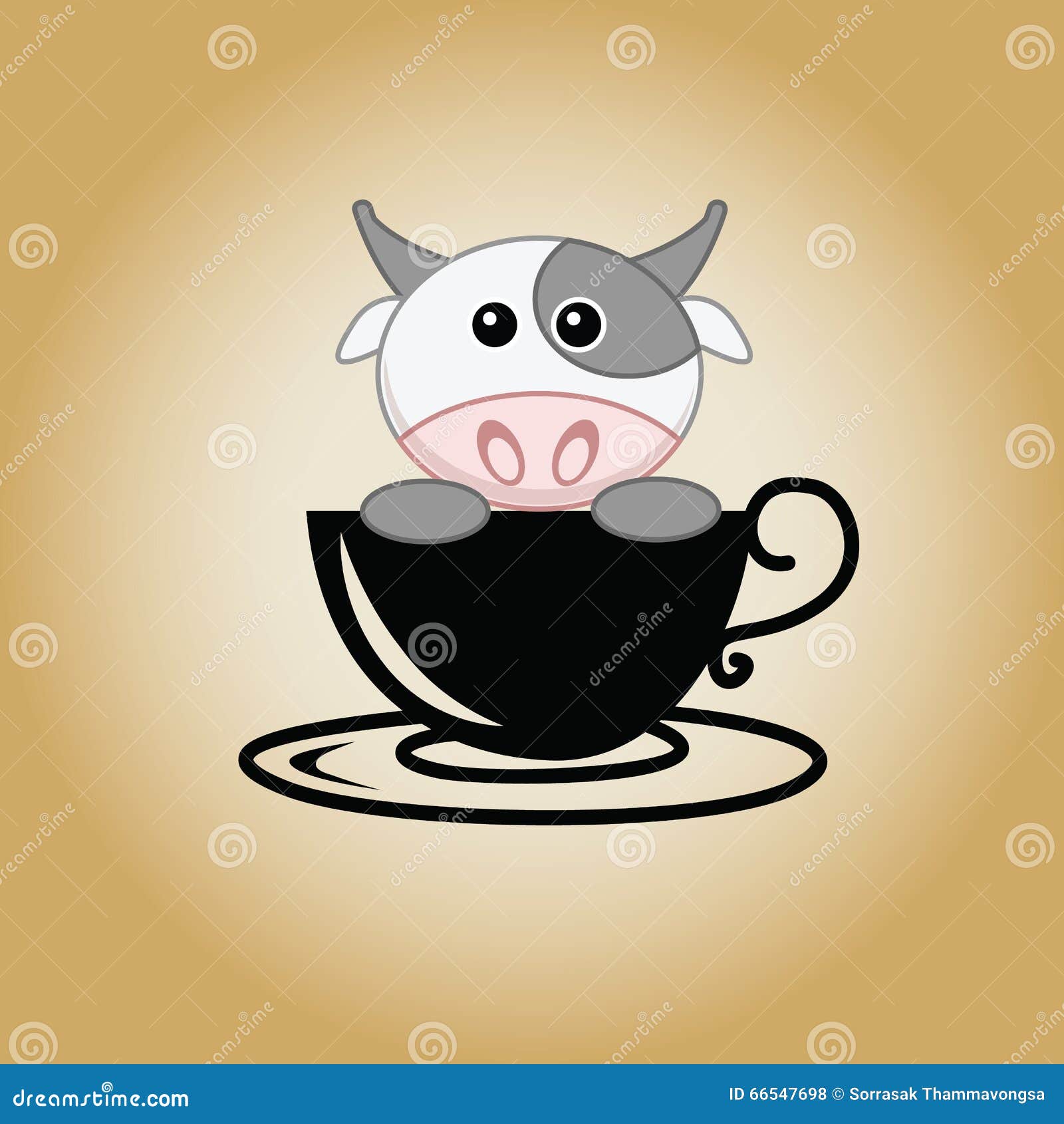 Cow logo coffee vector. stock vector. Illustration of simple - 66547698
