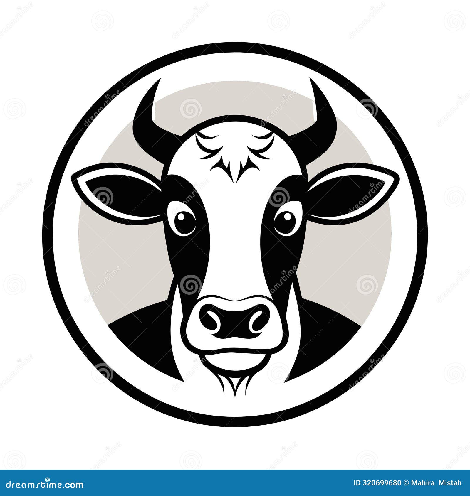 Cow Logo Icon: Circle Vector Art for Branding Excellence Stock ...
