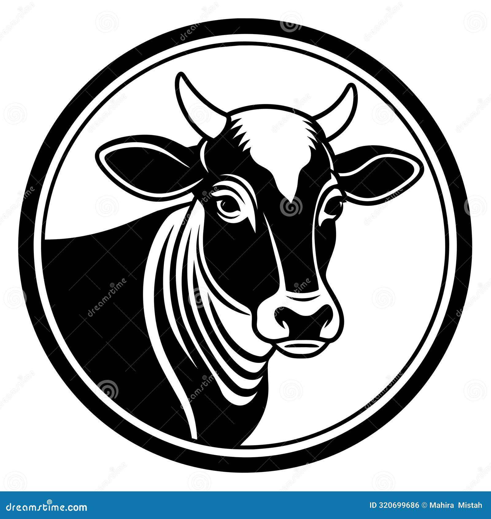 Cow Logo Icon: Circle Vector Art for Branding Excellence Stock ...