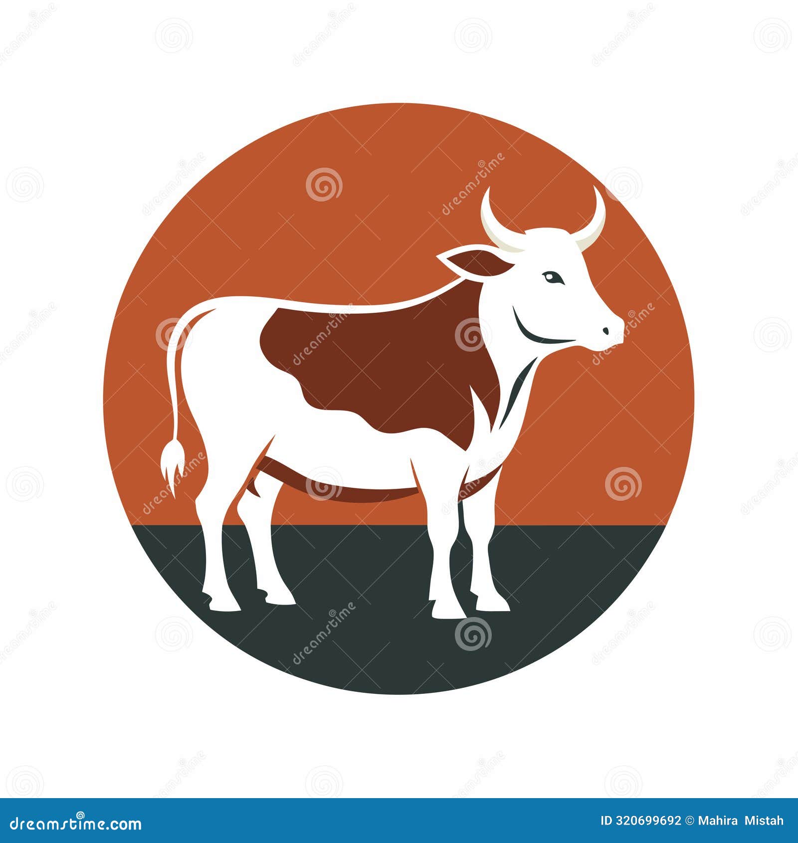 Cow Logo Icon: Circle Vector Art for Branding Excellence Stock ...