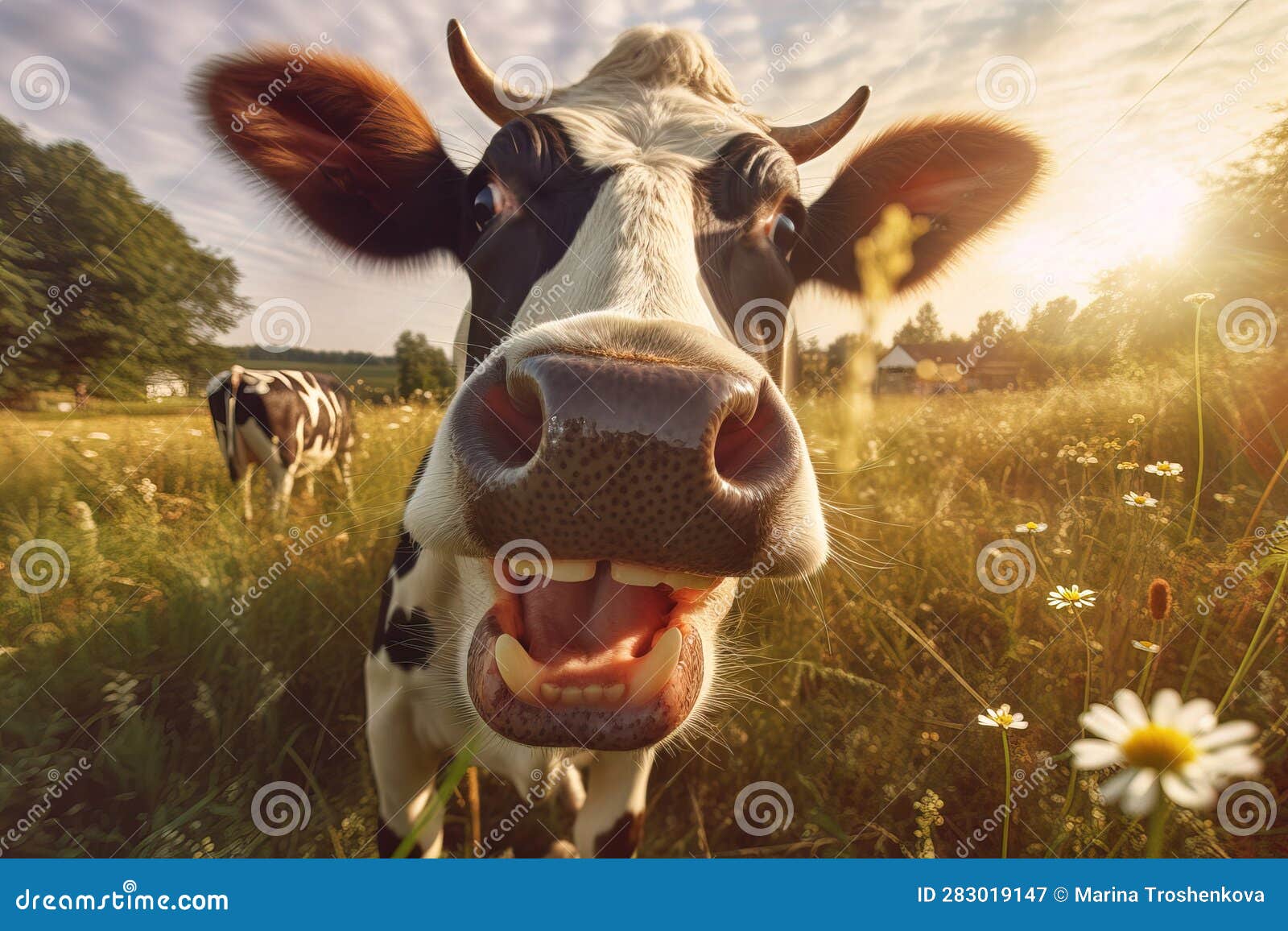 Cow Looking at the Camera. Generative Ai Image. Stock Illustration ...