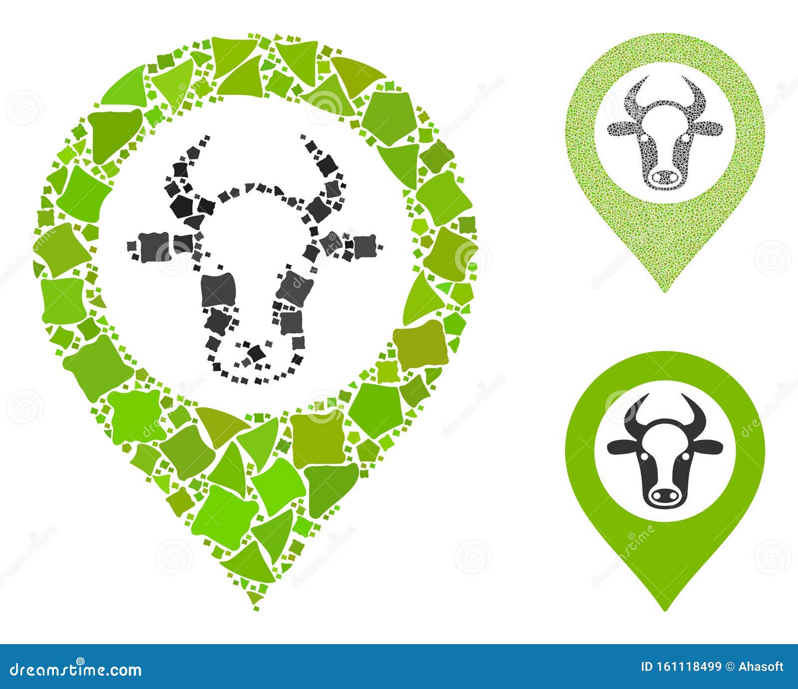 Cow Map Marker Mosaic Icon of Uneven Items Stock Vector - Illustration ...