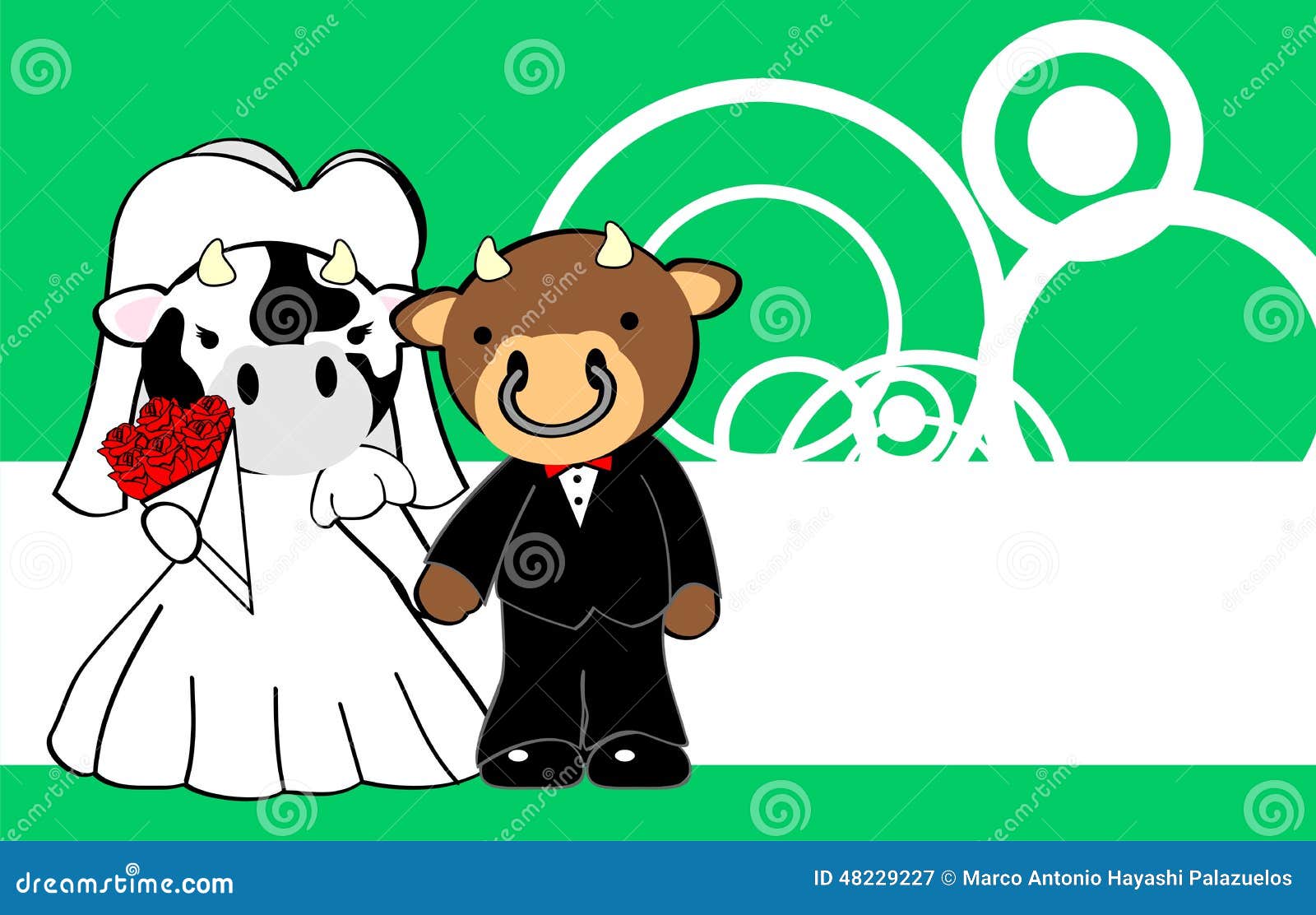 Cow Married Cartoon Background Stock Vector - Illustration of dress ...