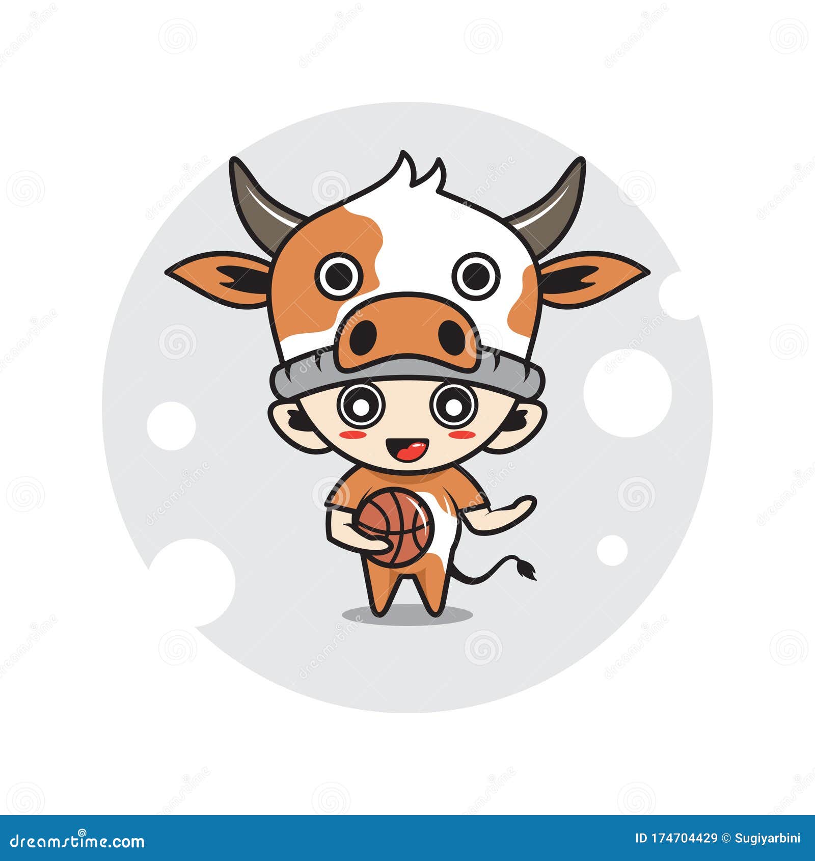 Cow Mascot Character Cute 19 Stock Vector - Illustration of kids ...