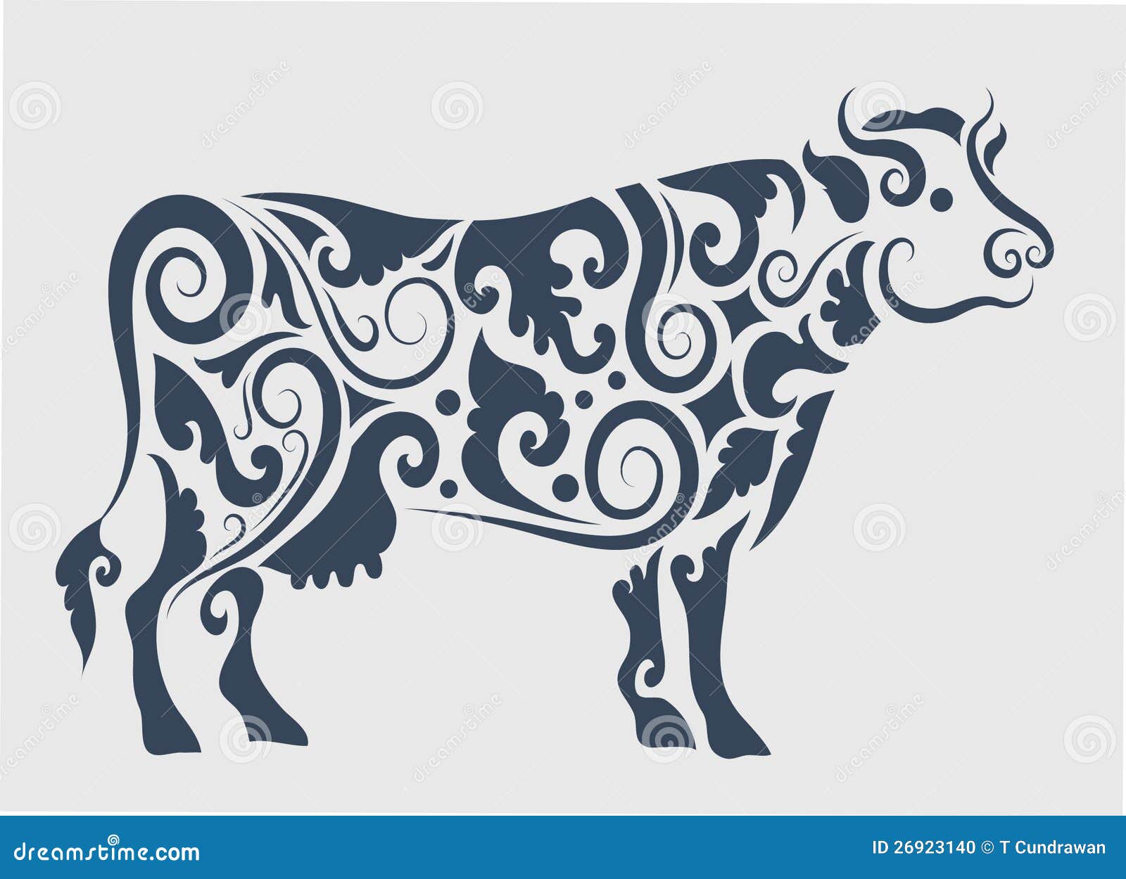 Cow ornament decoration stock vector. Illustration of classic - 26923140