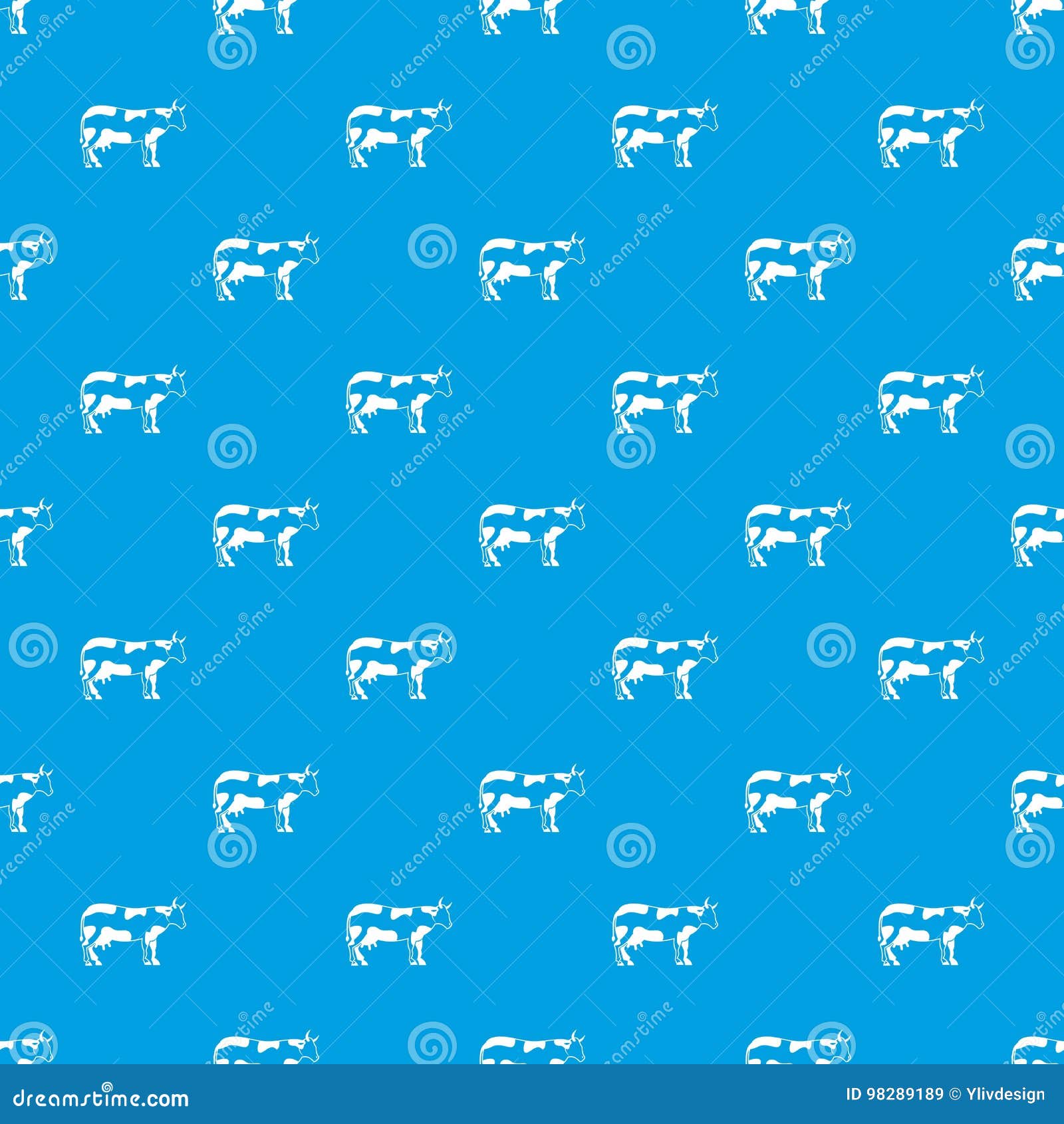 Cow pattern seamless blue stock vector. Illustration of mammal - 98289189