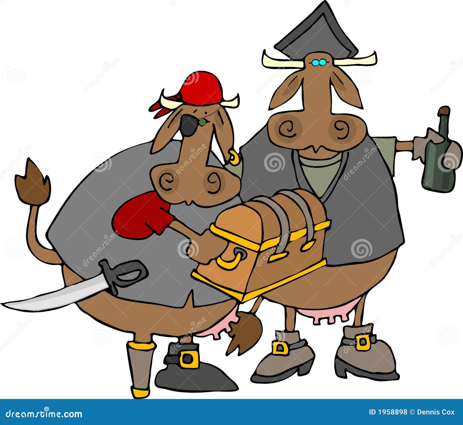Cow Pirates stock vector. Illustration of patch, chest - 1958898