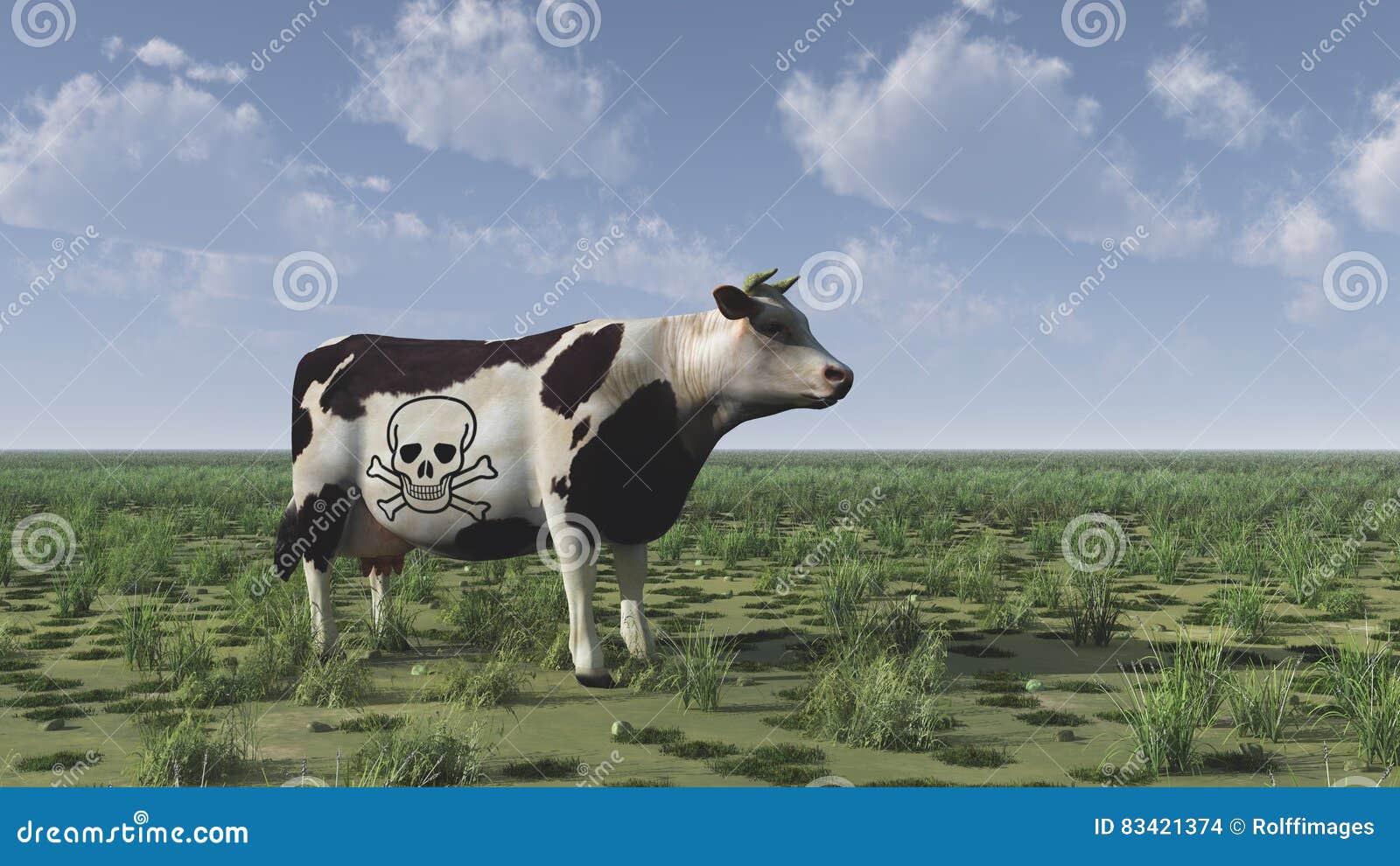 Cow stock illustration. Illustration of countryside, grassland - 83421374