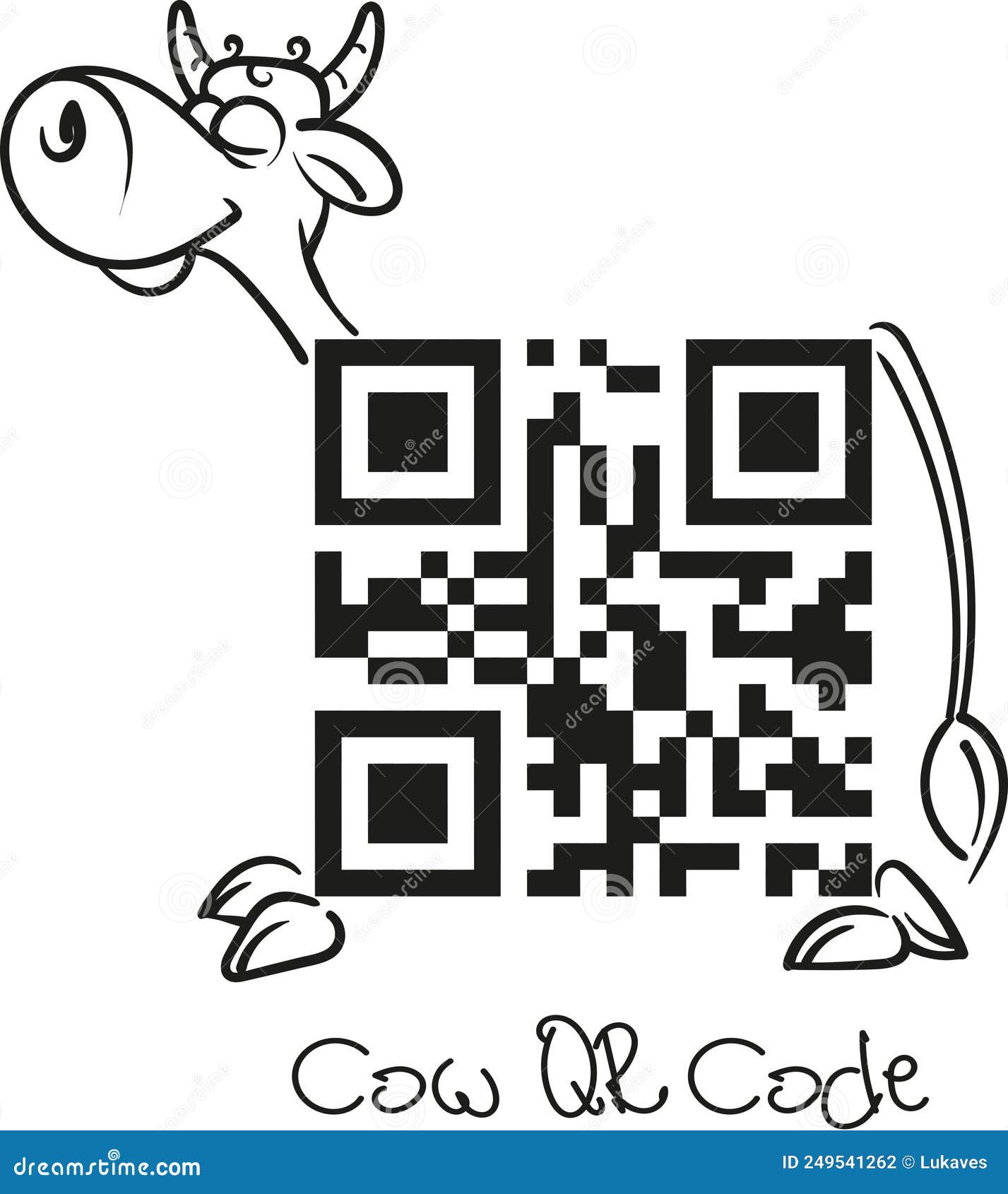 Cow qr code logo stock vector. Illustration of drawing - 249541262