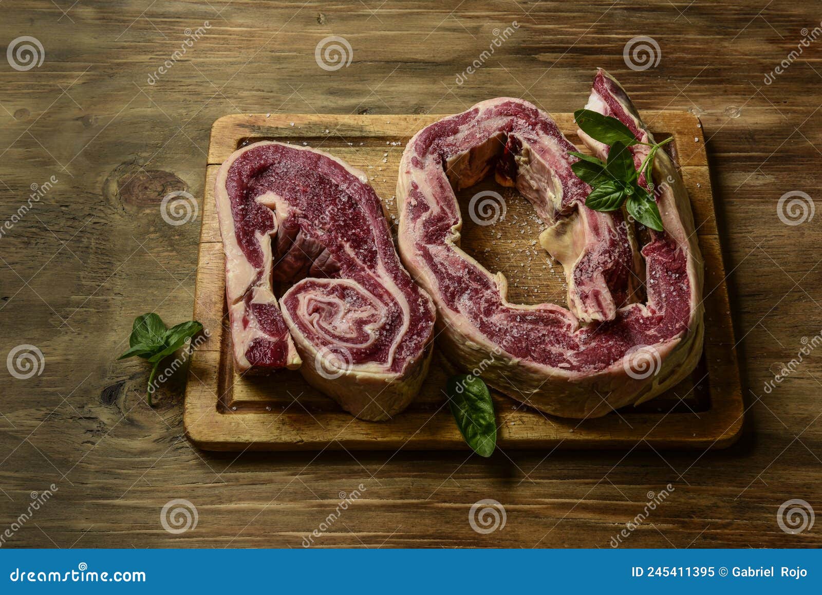 Cow Ribs Presented on the Table, Stock Image - Image of barbecue ...