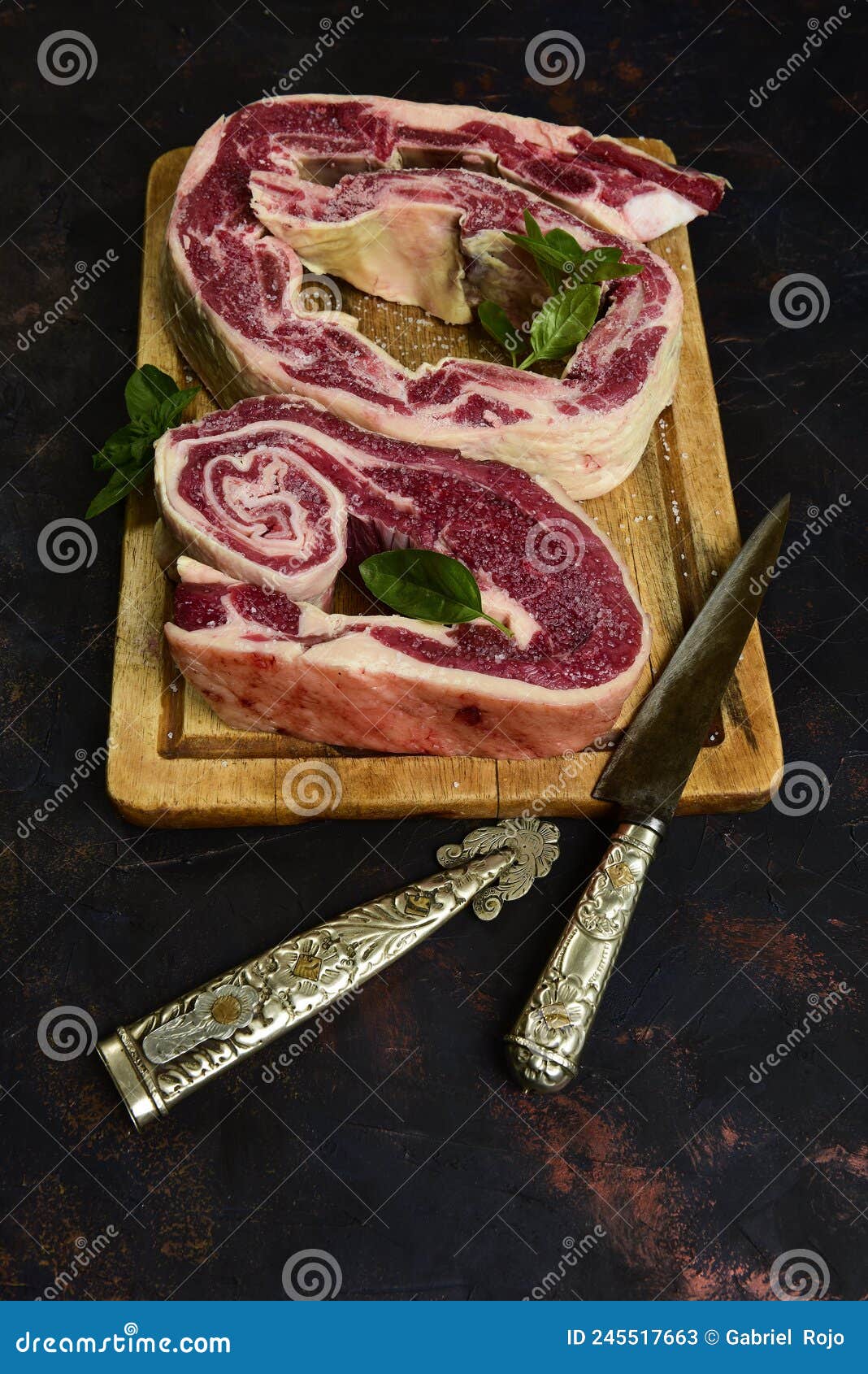 Cow Ribs Presented on the Table, Stock Image - Image of ribbs ...