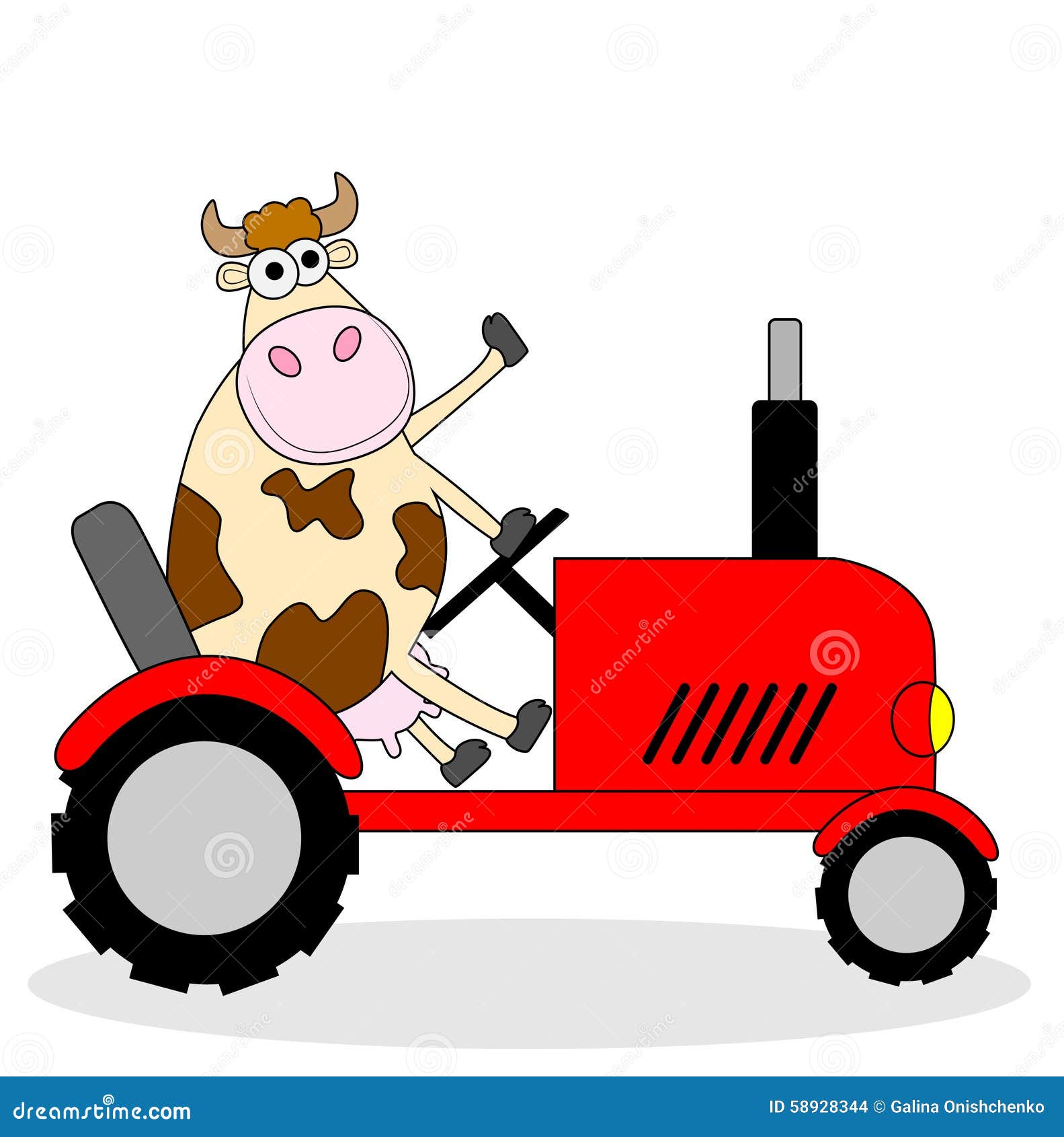 Cow riding on a tractor stock vector. Illustration of horns - 58928344 Cow riding on a tractor stock vector. Illustration of horns - 58928344