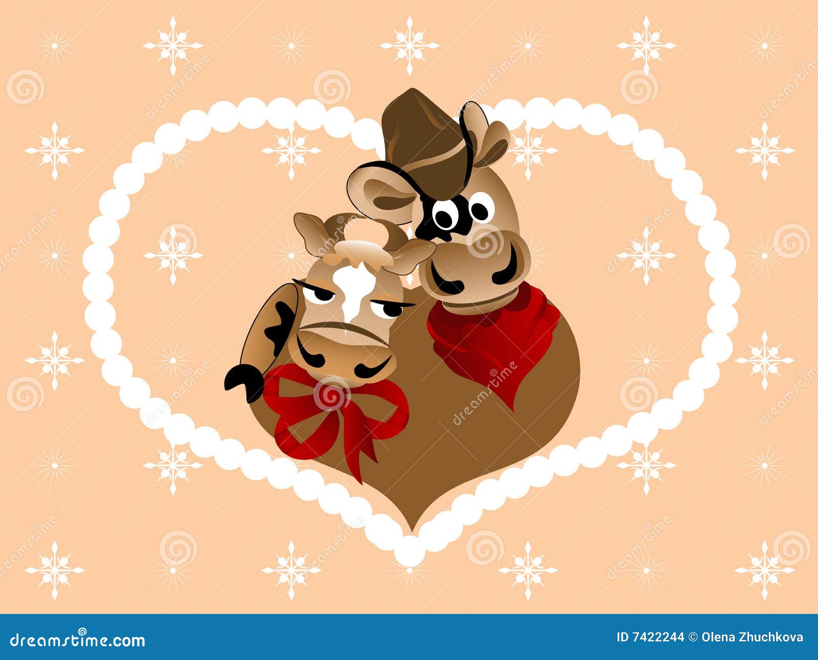 Cow s love stock vector. Illustration of gift, christmas - 7422244