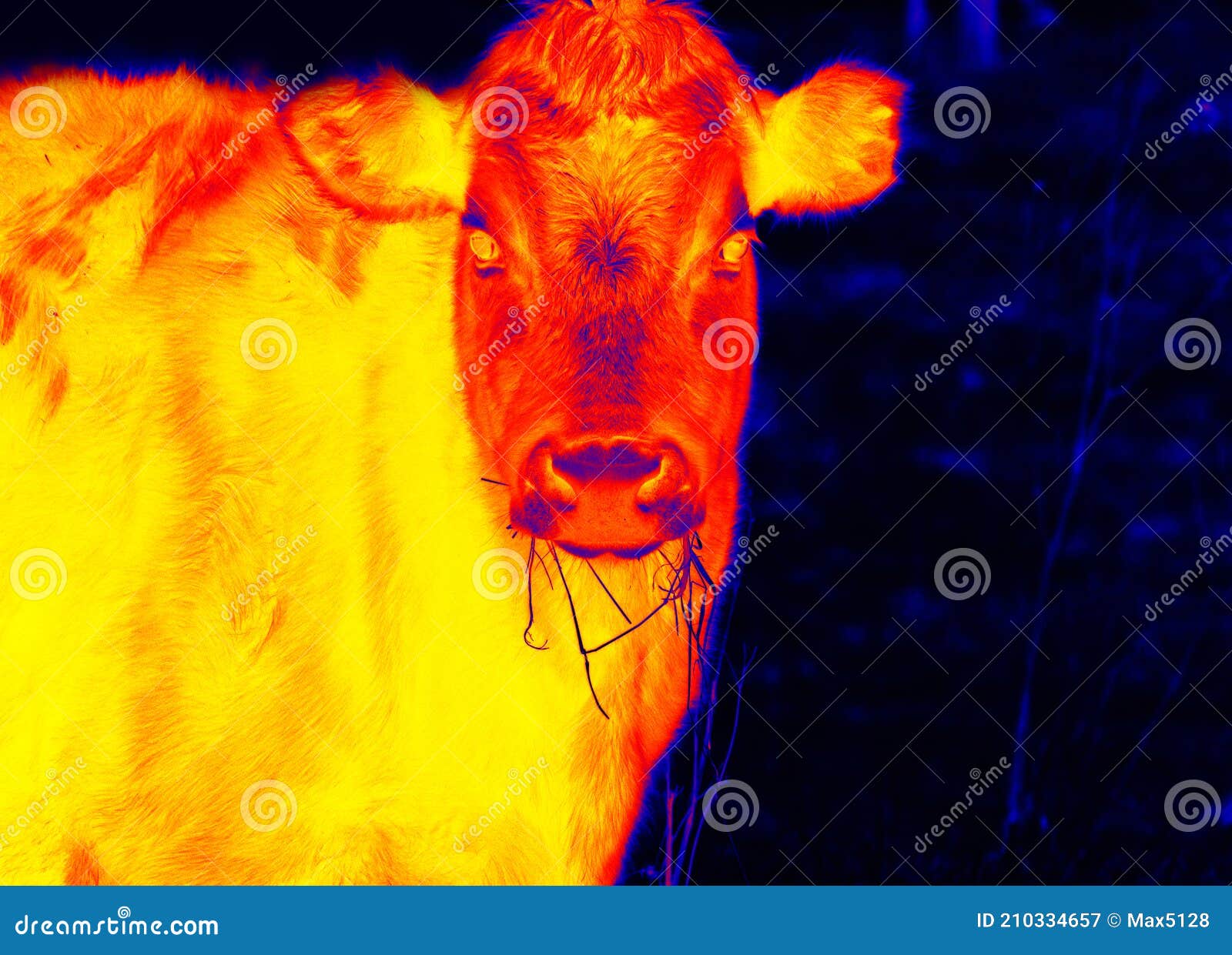 Cow in Scientific High-tech Thermal Imager Stock Image - Image of ...